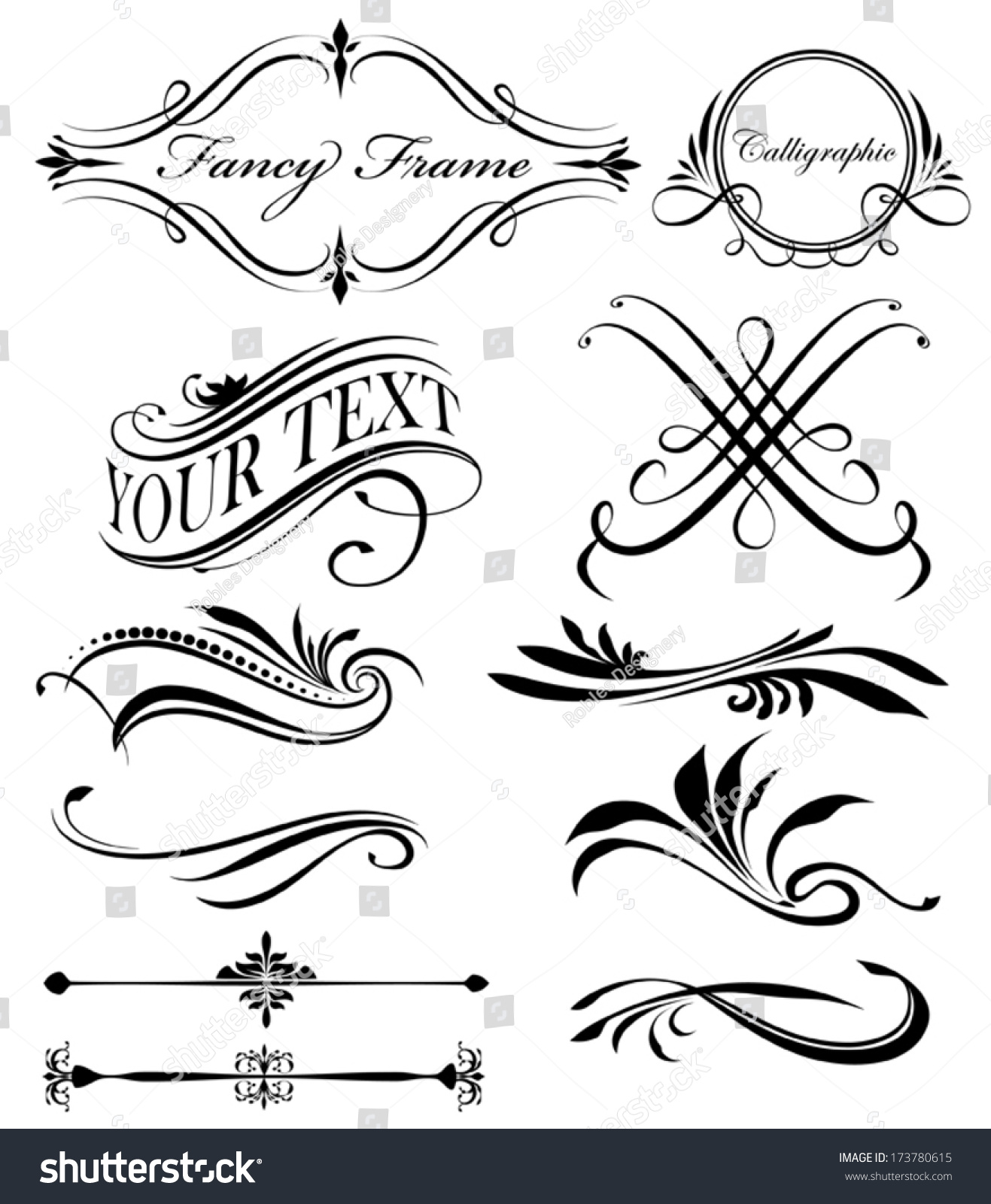 Fancy Lines Borders Stock Vector (Royalty Free) 173780615