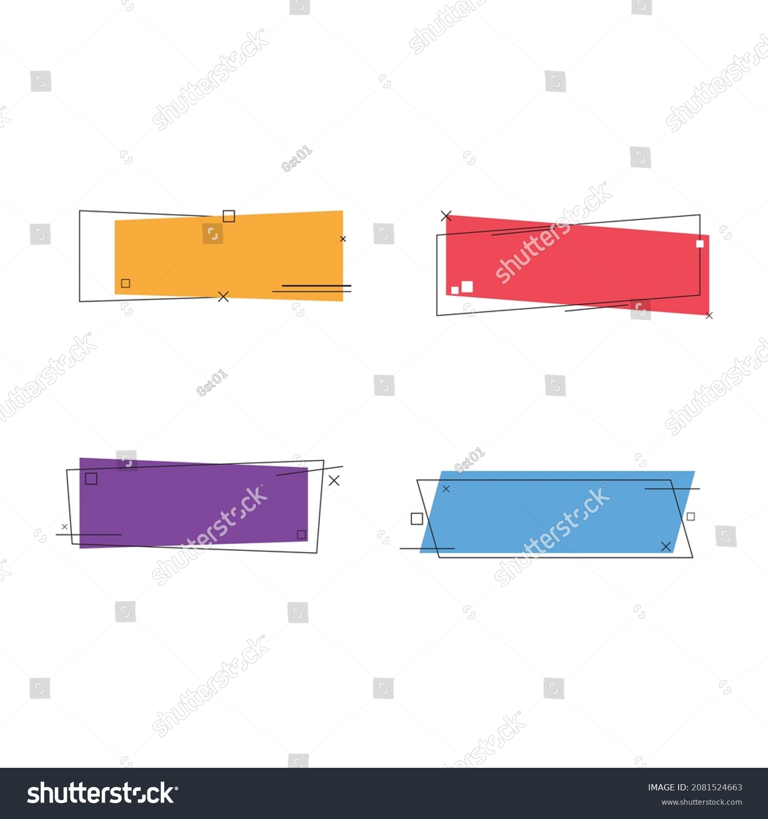Fancy Text Box Set Free Image Stock Vector (Royalty Free) 2081524663