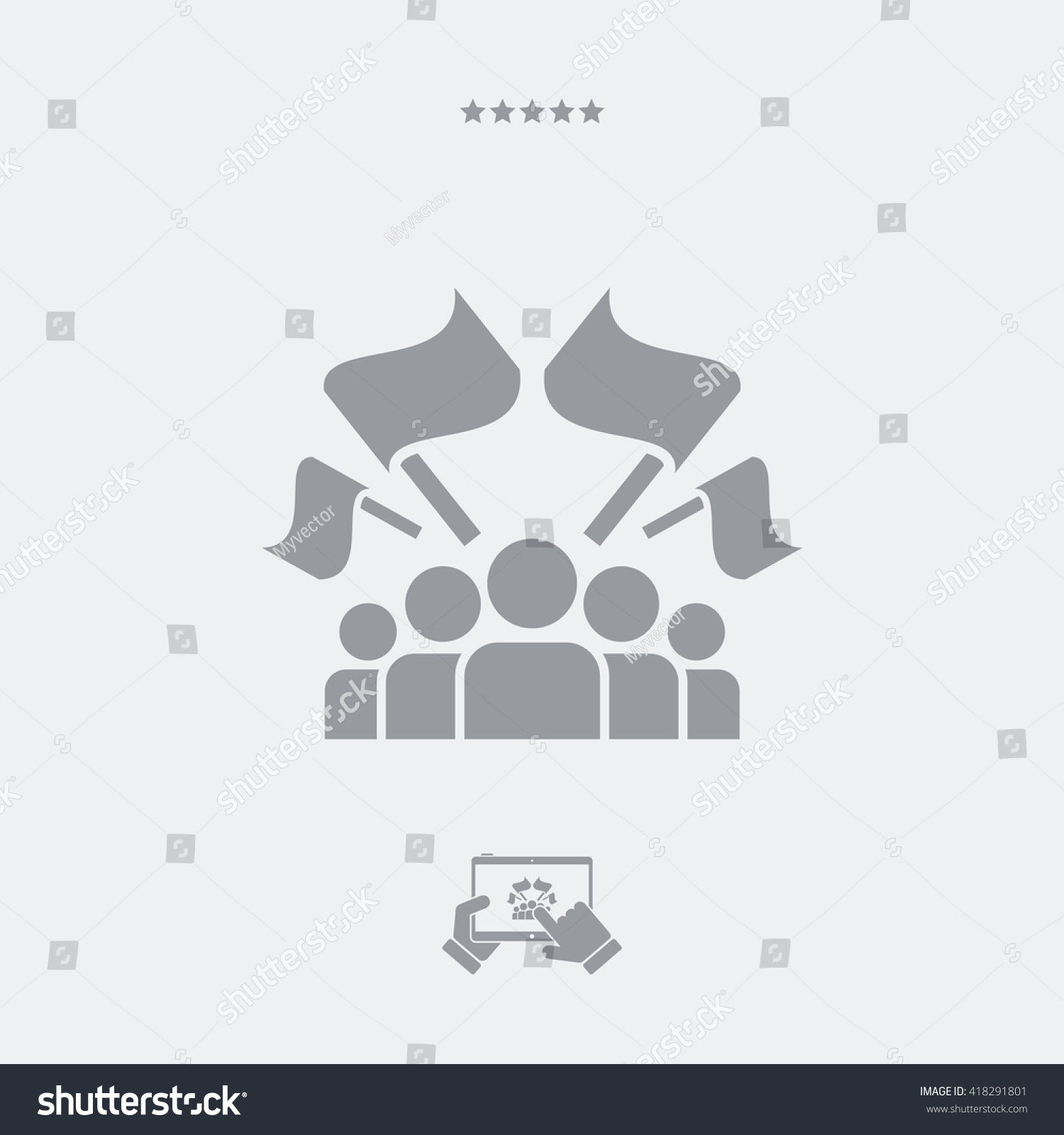 Fans Crowd Flat Icon Stock Vector (Royalty Free) 418291801 | Shutterstock