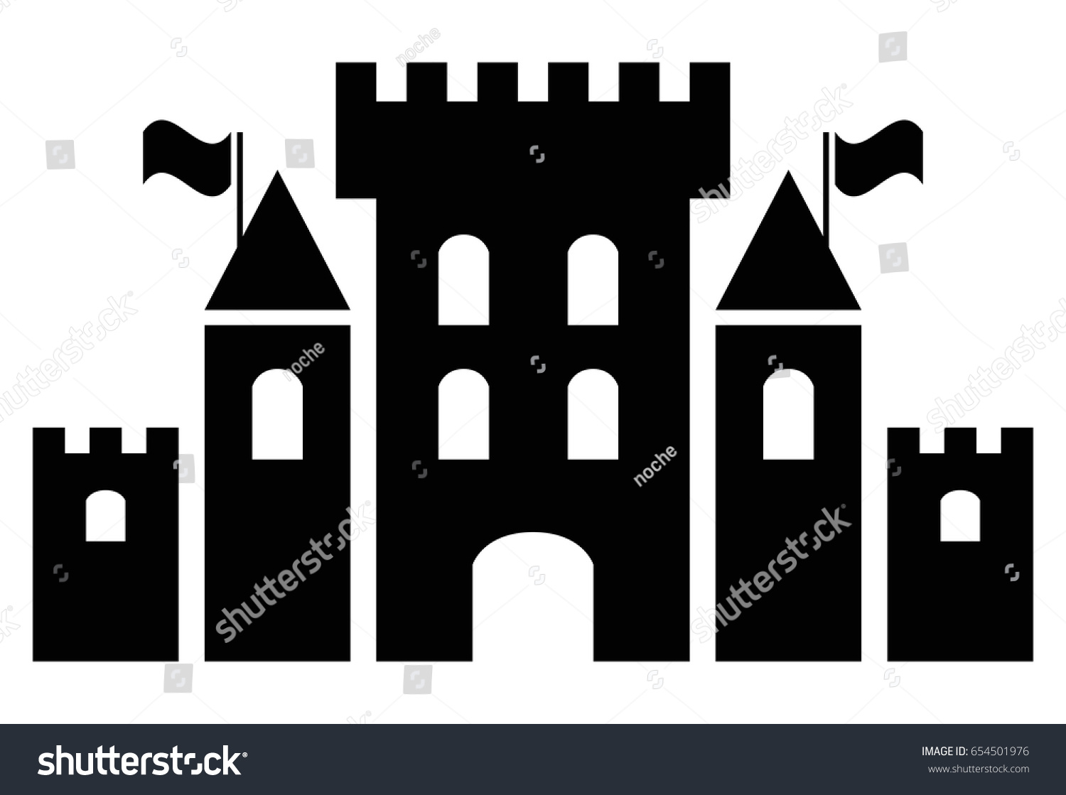 Fantasy Castle Black Icon Vector Stock Vector (Royalty Free) 654501976 ...