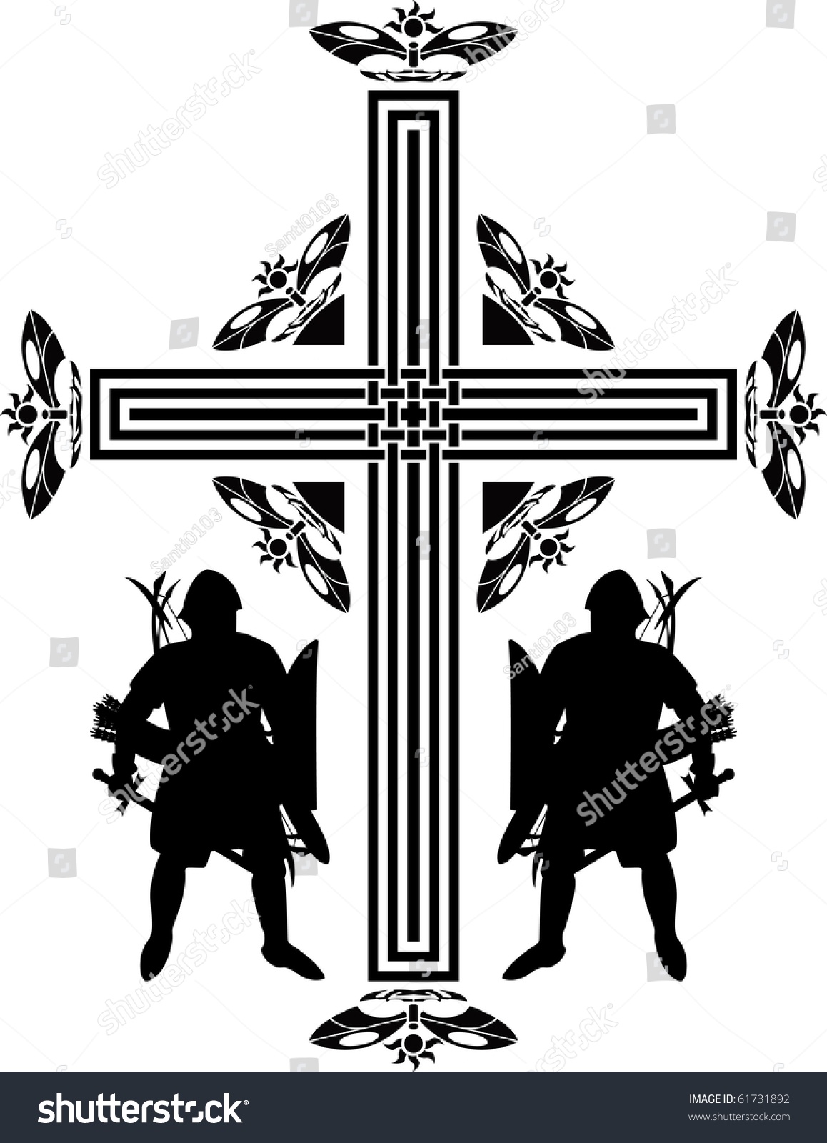 Fantasy Crusaders Cross Second Variant Vector Stock Vector (Royalty ...