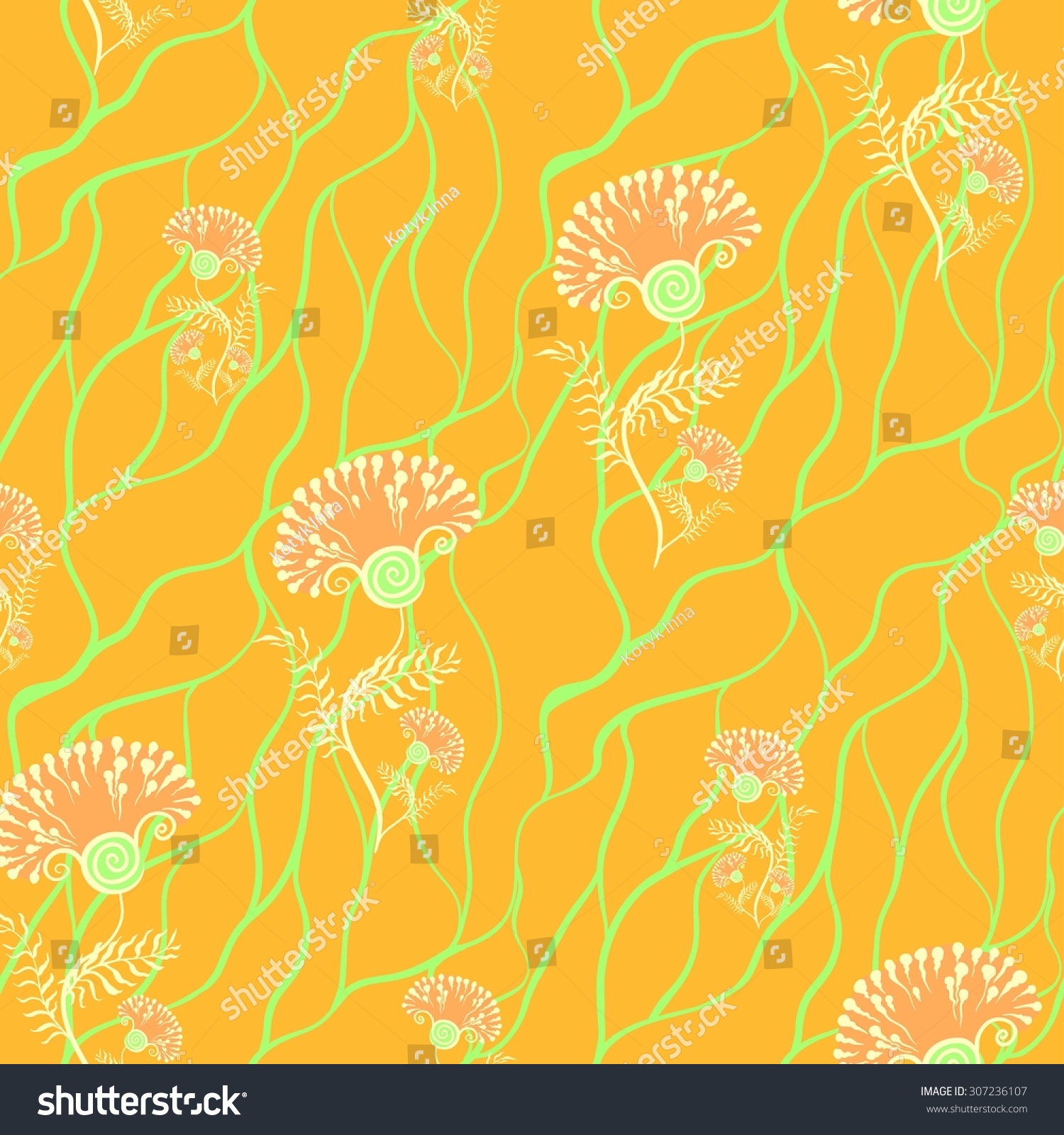 Fantasy Flowers Background Vector Stock Vector (Royalty Free) 307236107 ...