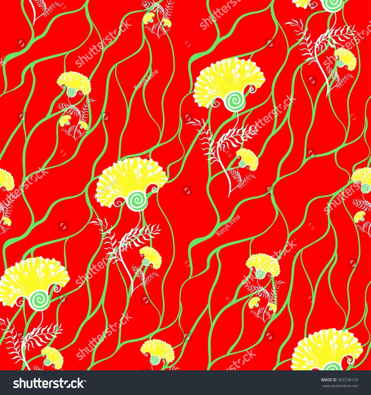Fantasy Flowers Background Vector Stock Vector (Royalty Free) 307236125