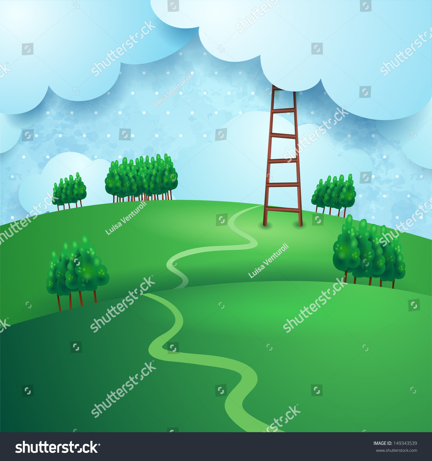Fantasy Landscape Vector Stock Vector (Royalty Free) 149343539