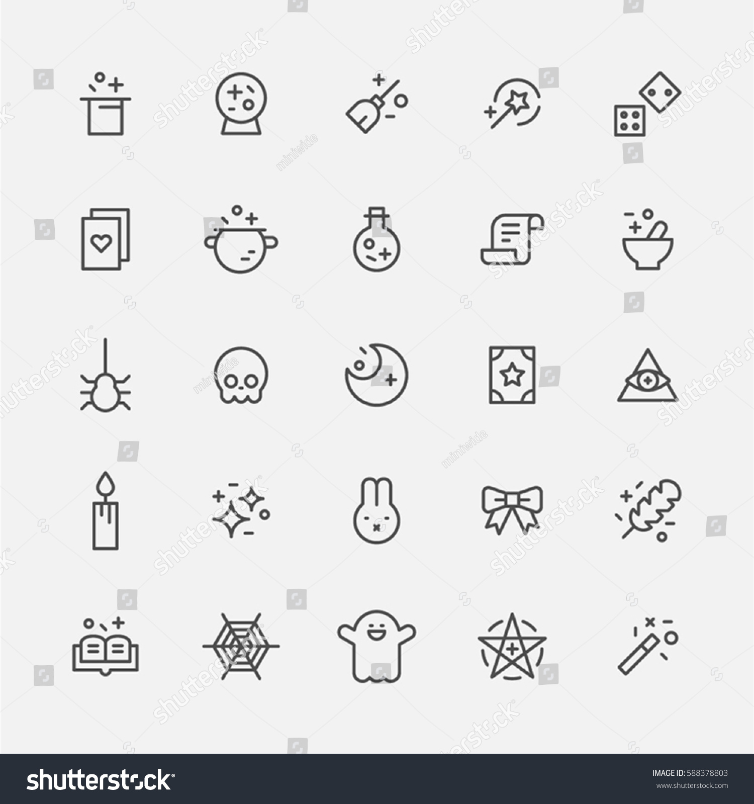 Fantasy Magic Icon Vector Illustration Flat 스톡 벡터(로열티 프리) 588378803