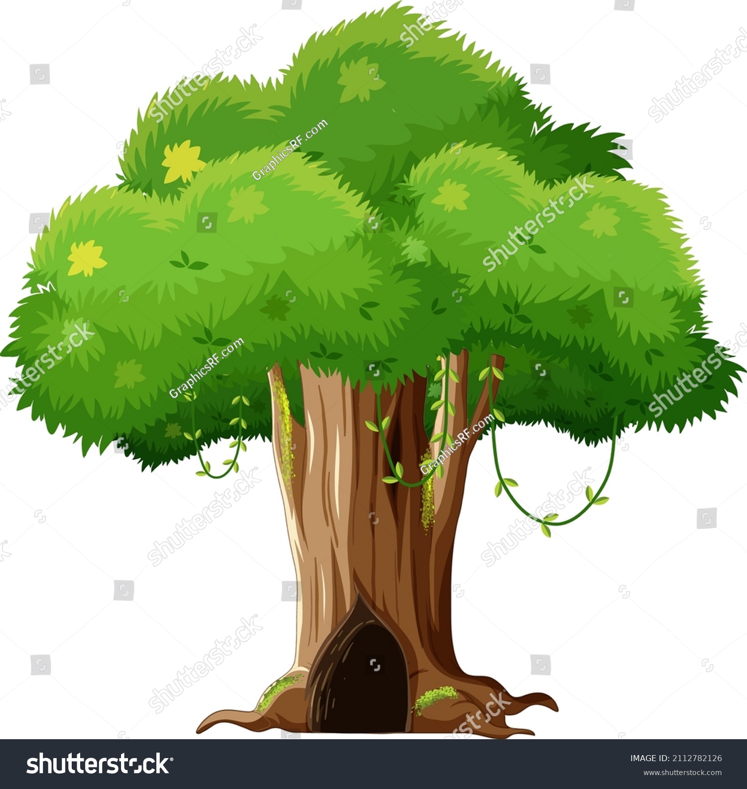 Fantasy Tree House Inside Tree Trunk Stock Vector Royalty Free 2112782126 Shutterstock