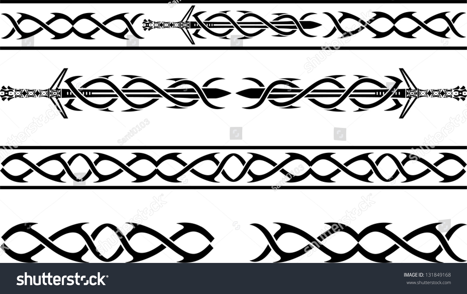 Fantasy Vikings Pattern Stencil Vector Illustration Stock Vector ...