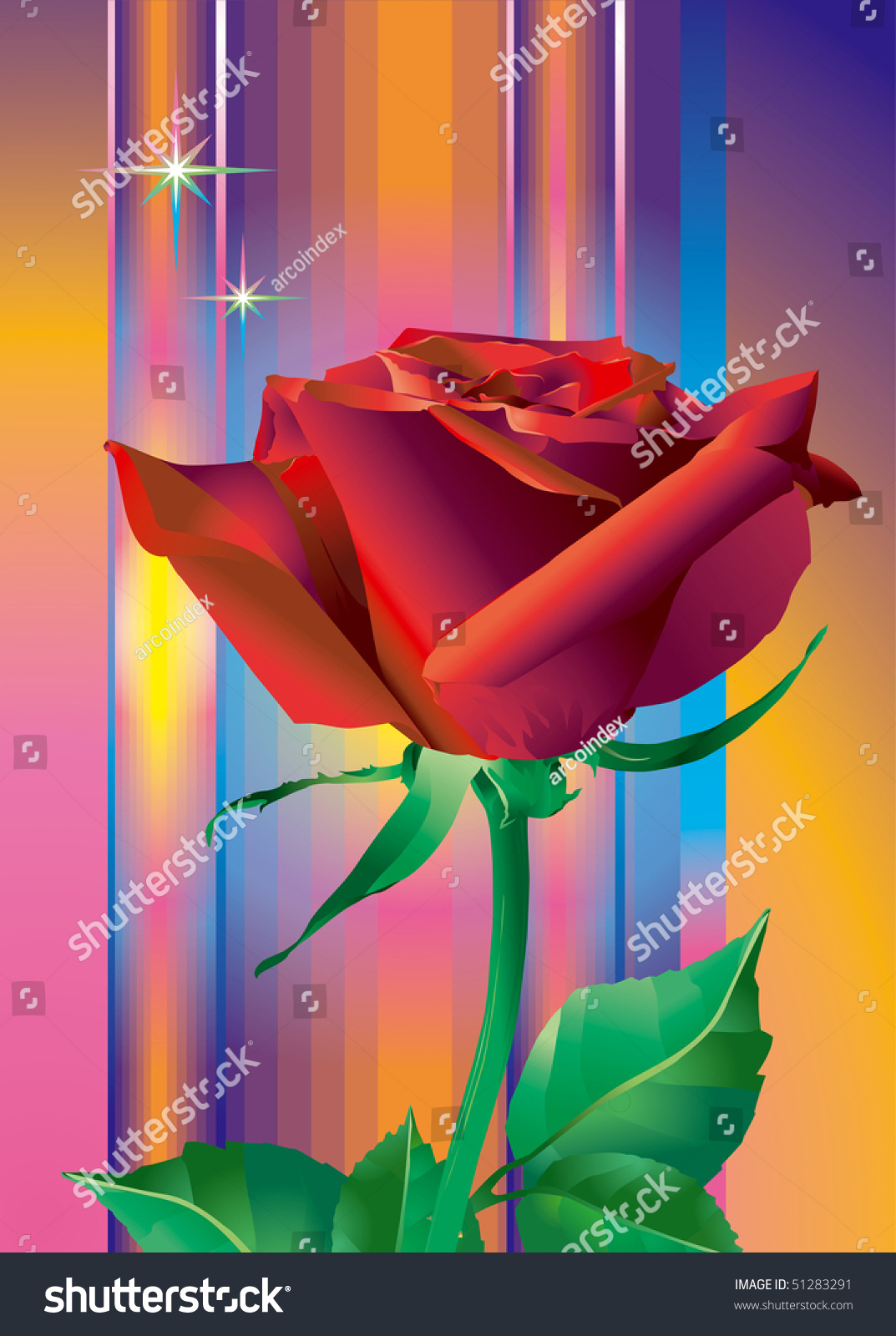 Fantasy Rose Design Stock Vector (Royalty Free) 51283291 | Shutterstock