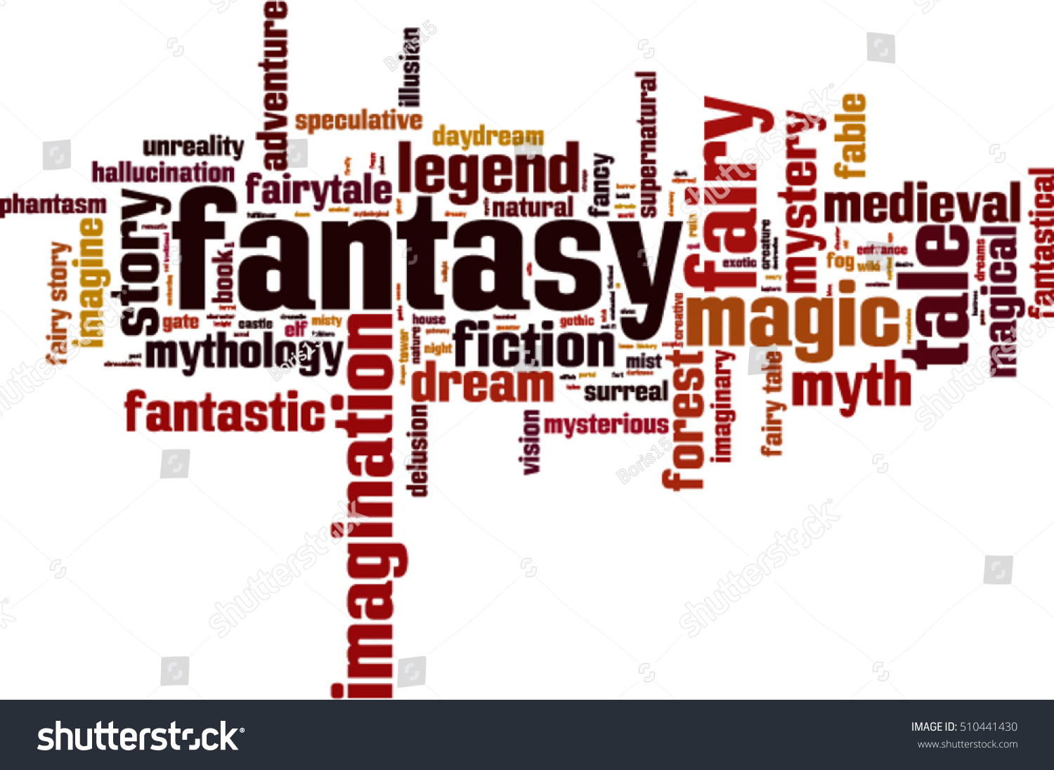 Fantasy Word Cloud Concept Vector Illustration Stock Vector (Royalty ...