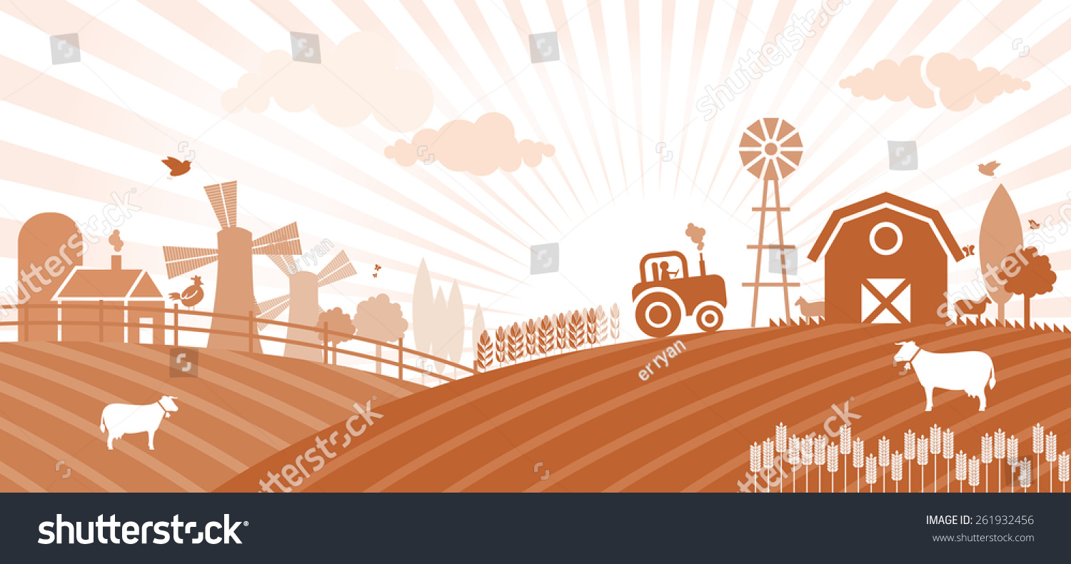 Farm Stock Vector (Royalty Free) 261932456 | Shutterstock