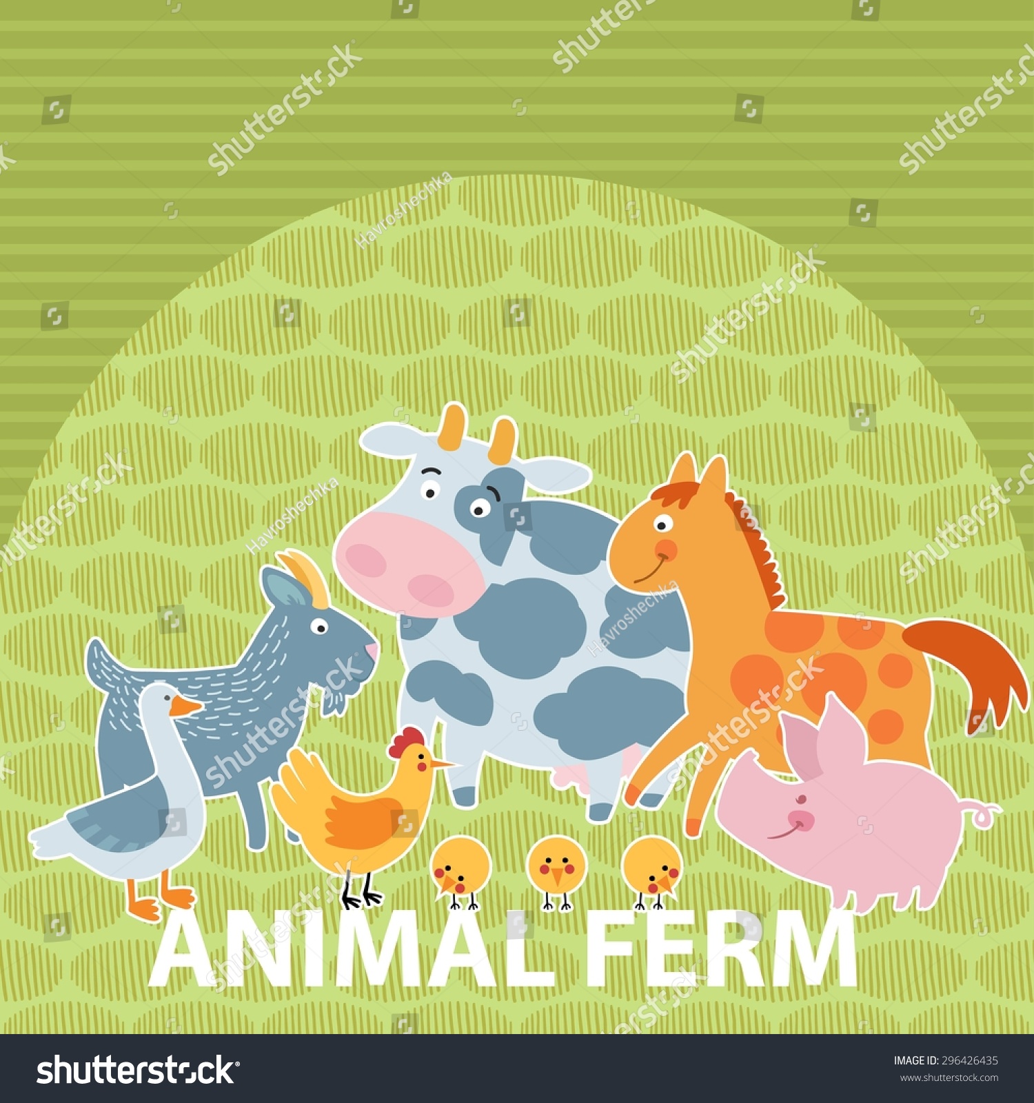 Farm Animals Flat Vector Illustration Farm Stock Vector (Royalty Free ...