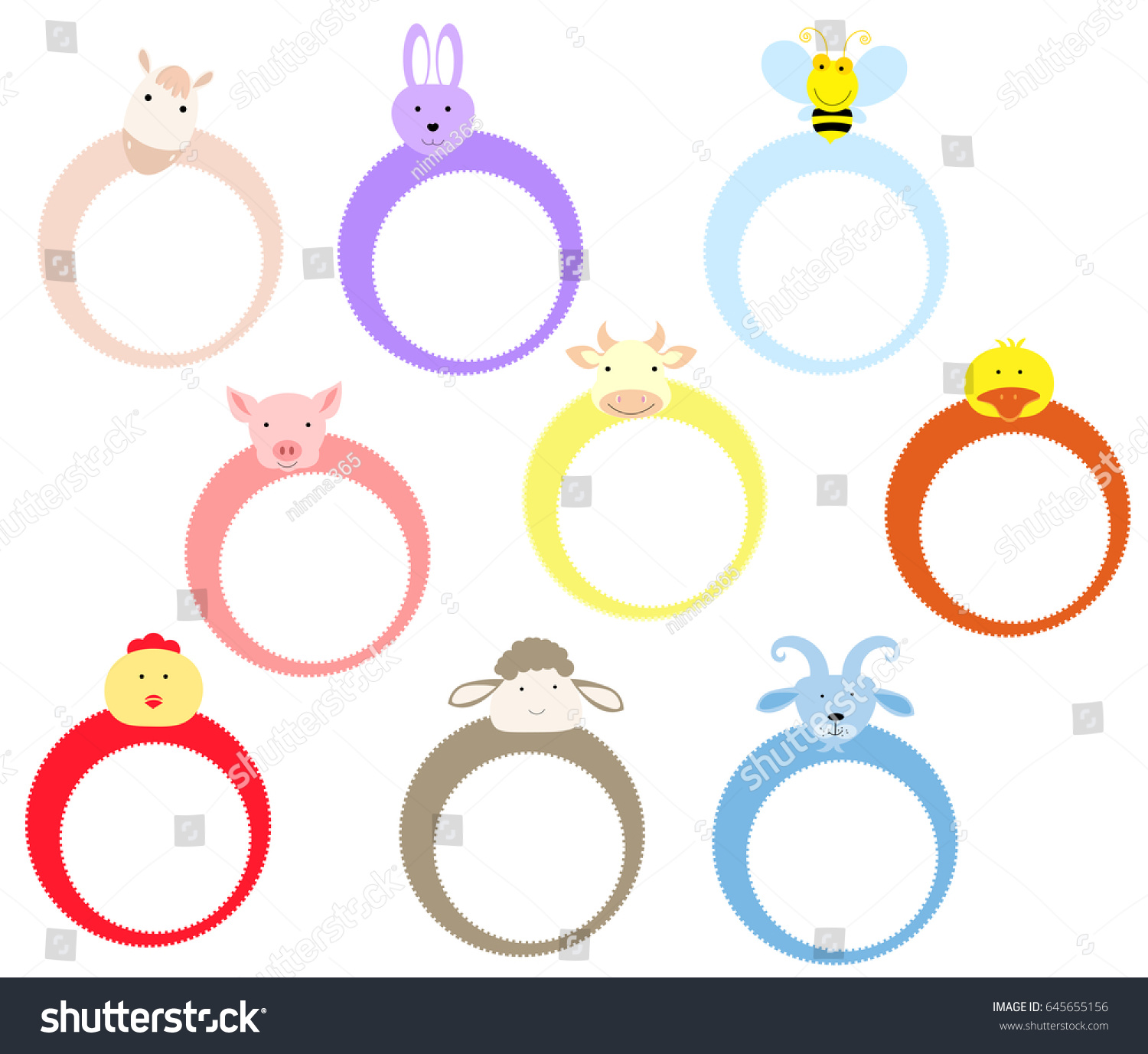 Farm Animals Frame Design: vector de stock (libre de regalías ...