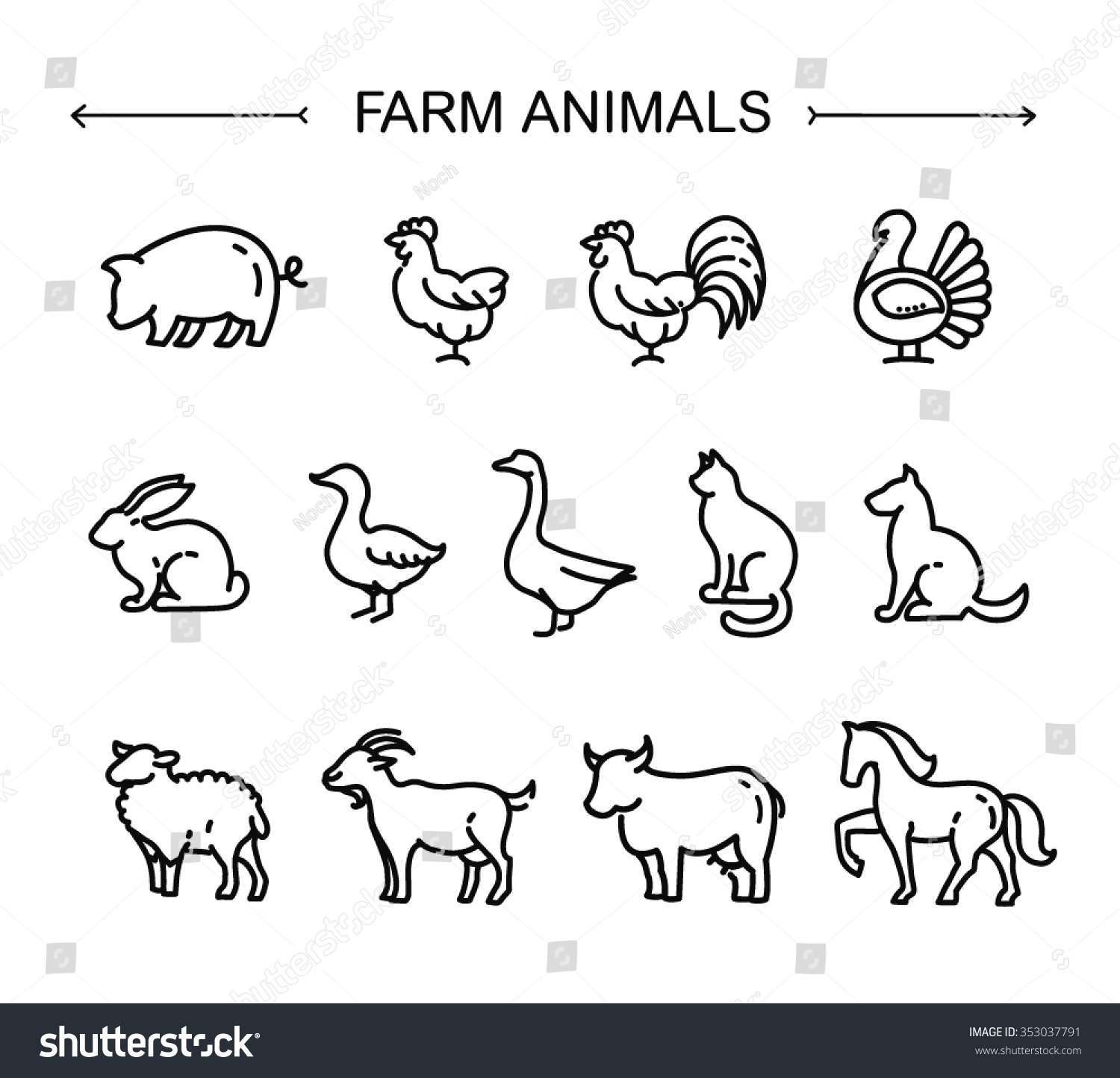 71,967 Farm animal outline vector Images, Stock Photos & Vectors ...