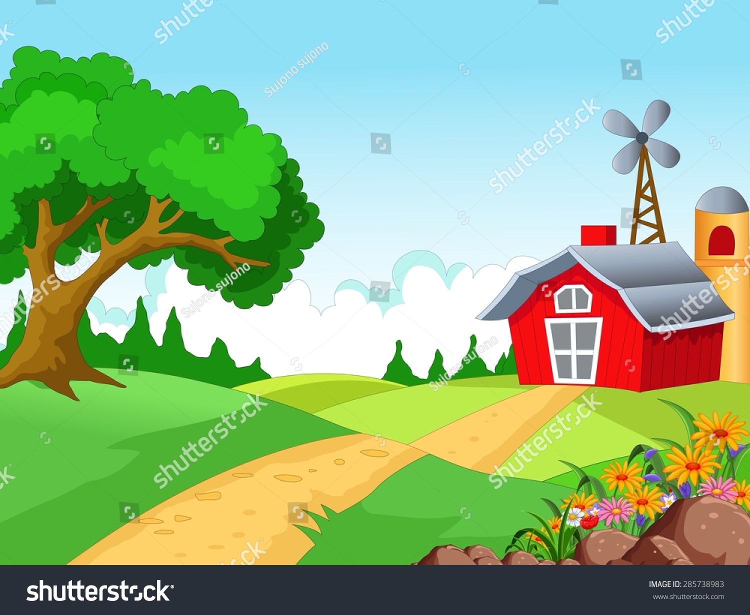 Farm Background You Design Stock Vector (Royalty Free) 285738983