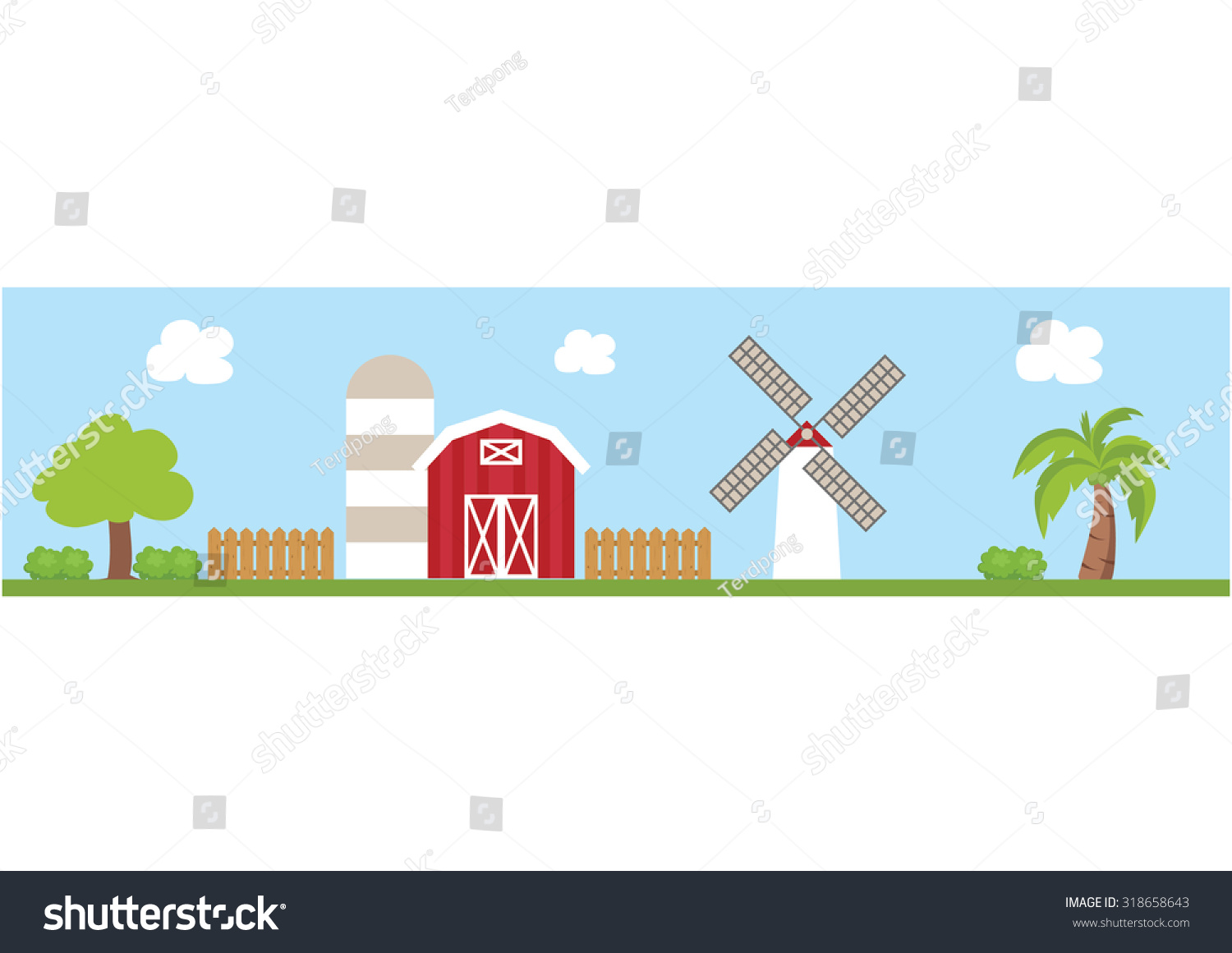 Farm Banner Background Stock Vector (Royalty Free) 318658643
