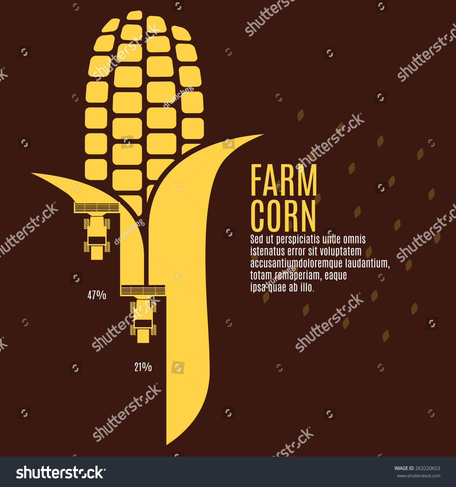 Farm Corn Vector Illustration Stock Vector (Royalty Free) 263220653 ...