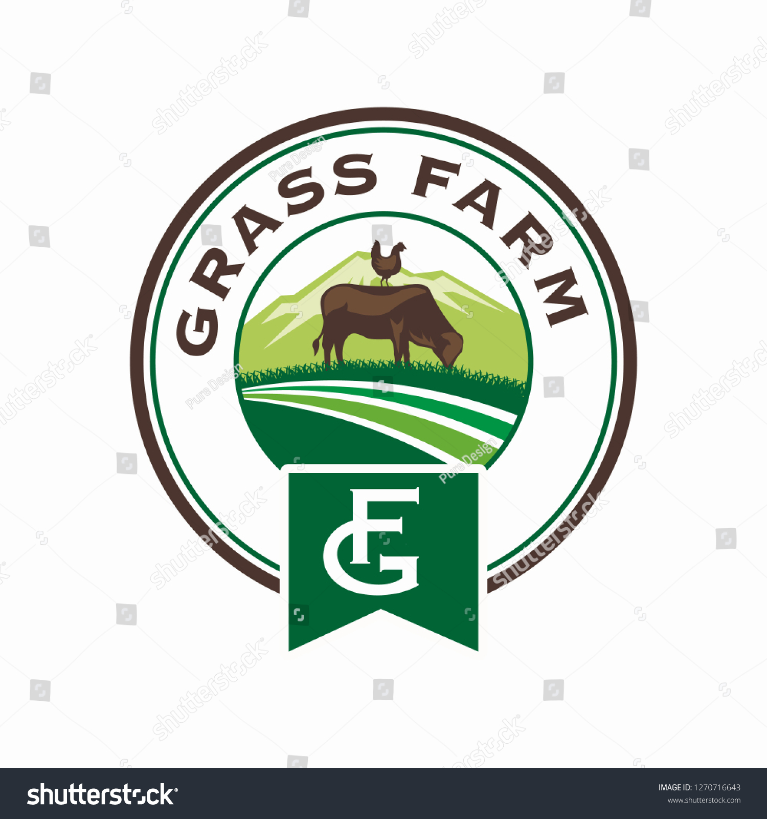 Farm Emblem Logo Rustic Vector Retro Stock Vector (Royalty Free ...