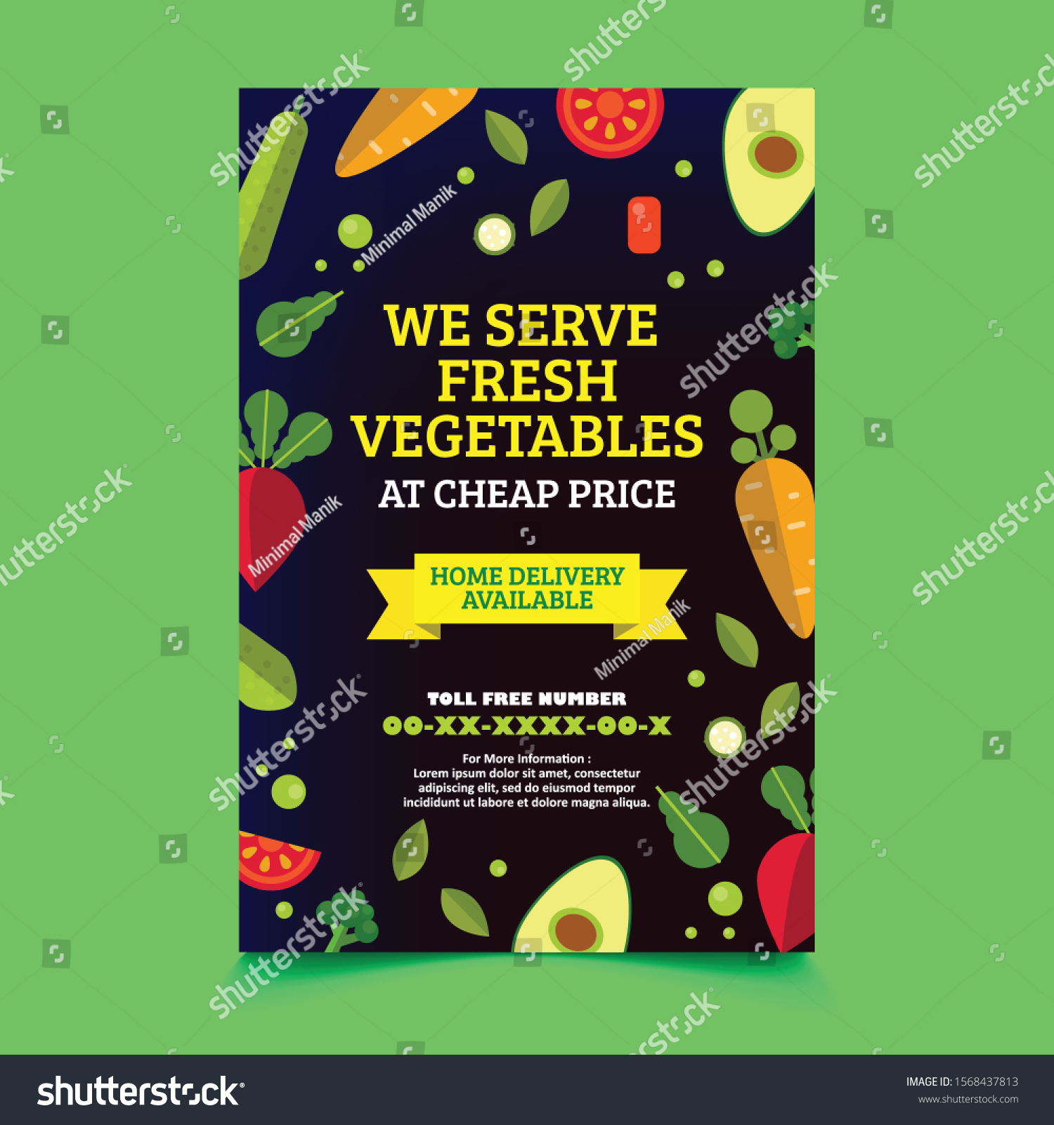 Farm Fresh Vegetables Poster Vector Template Stock Vector (Royalty Free ...
