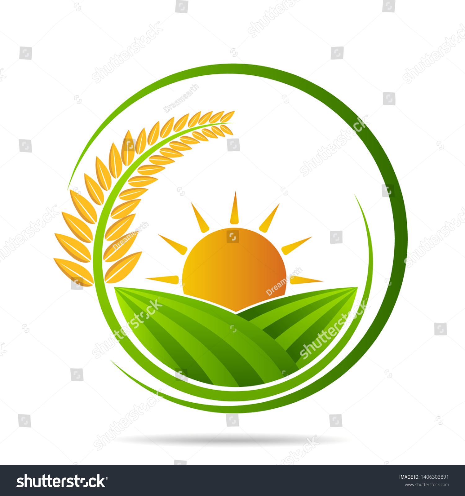 Farm Icon Concept Logo Full Vector Stock Vector (Royalty Free) 1406303891
