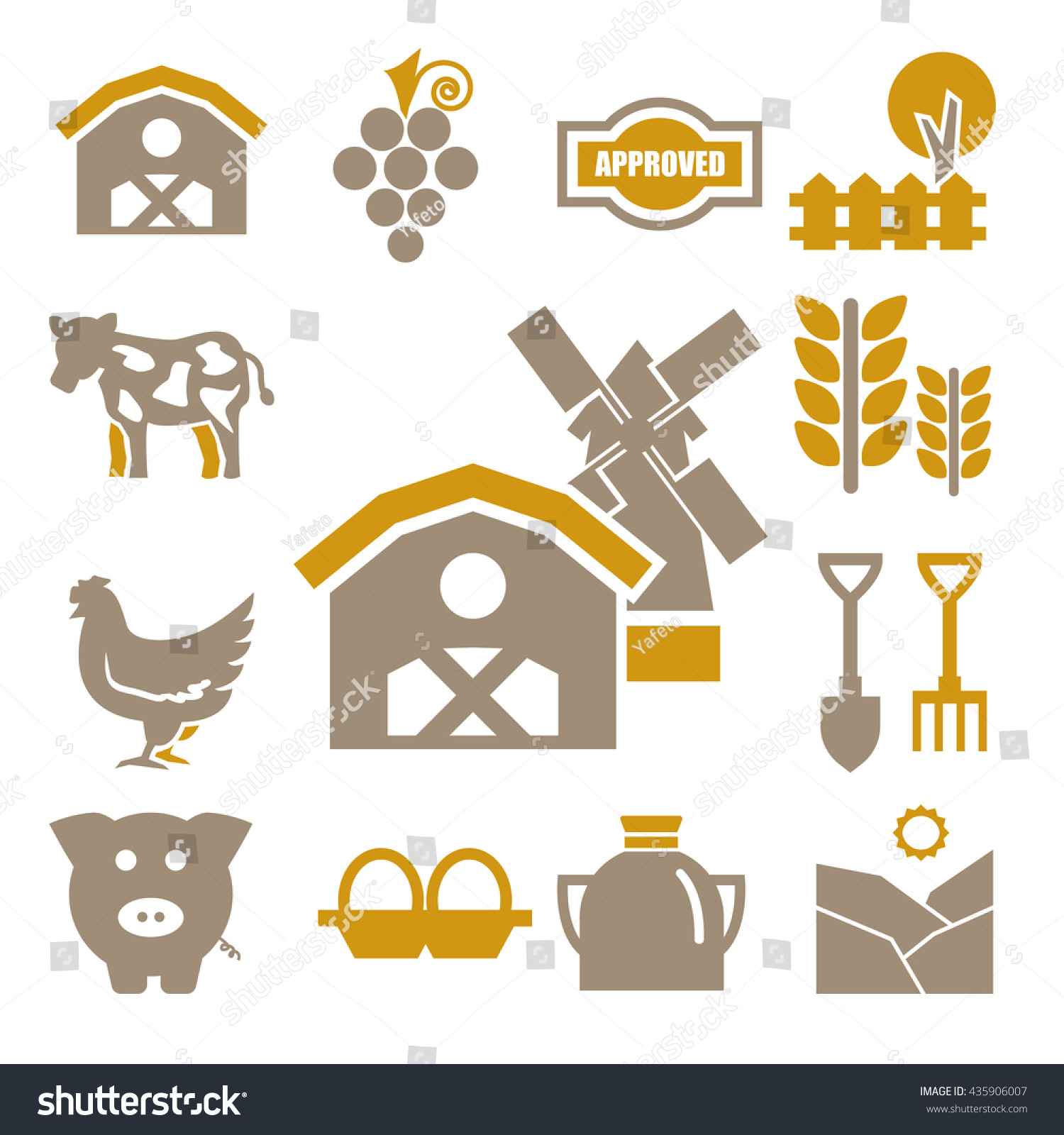 Farm Icons Set Stock Vector (Royalty Free) 435906007