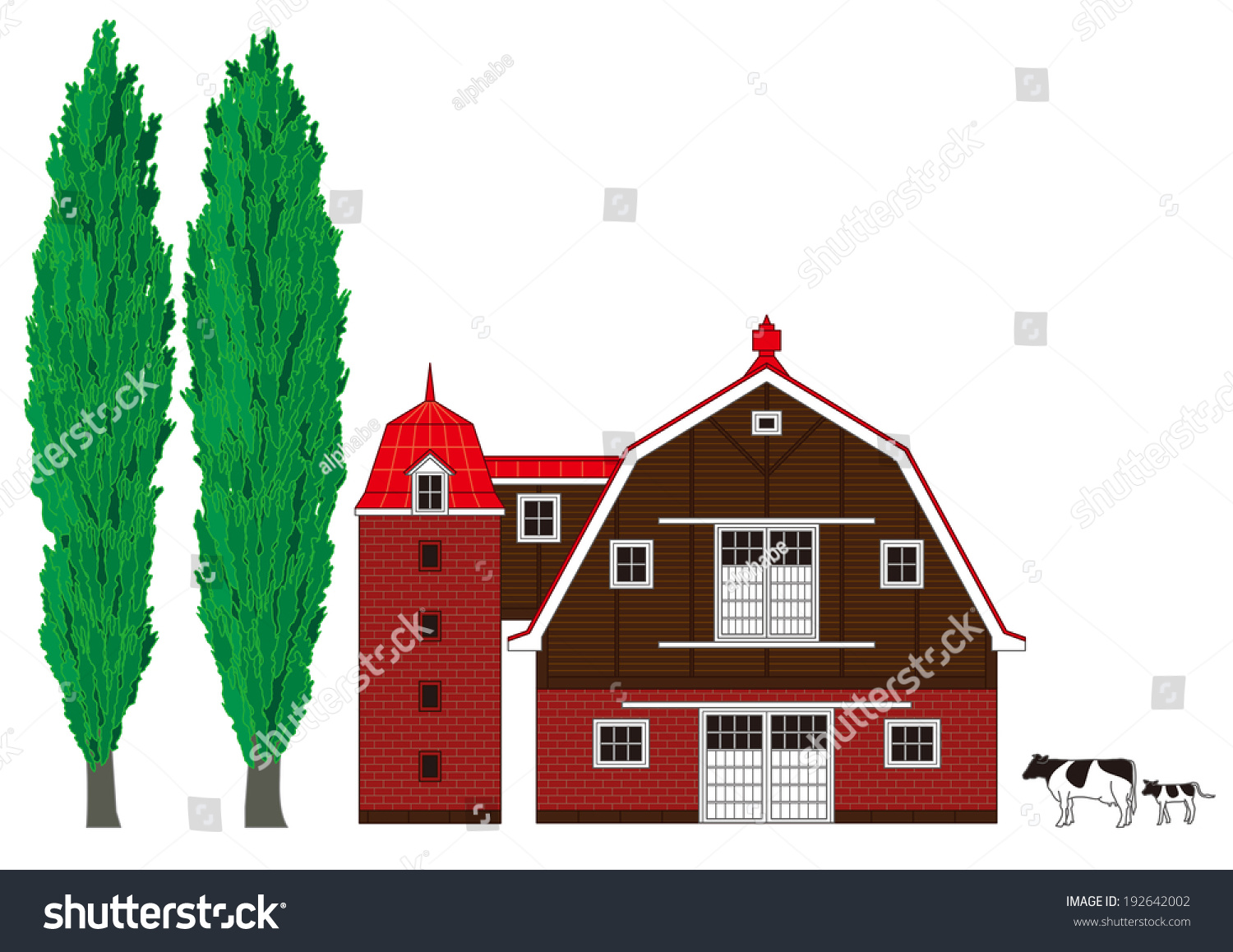 Farm Landscape Stock Vector (Royalty Free) 192642002 | Shutterstock