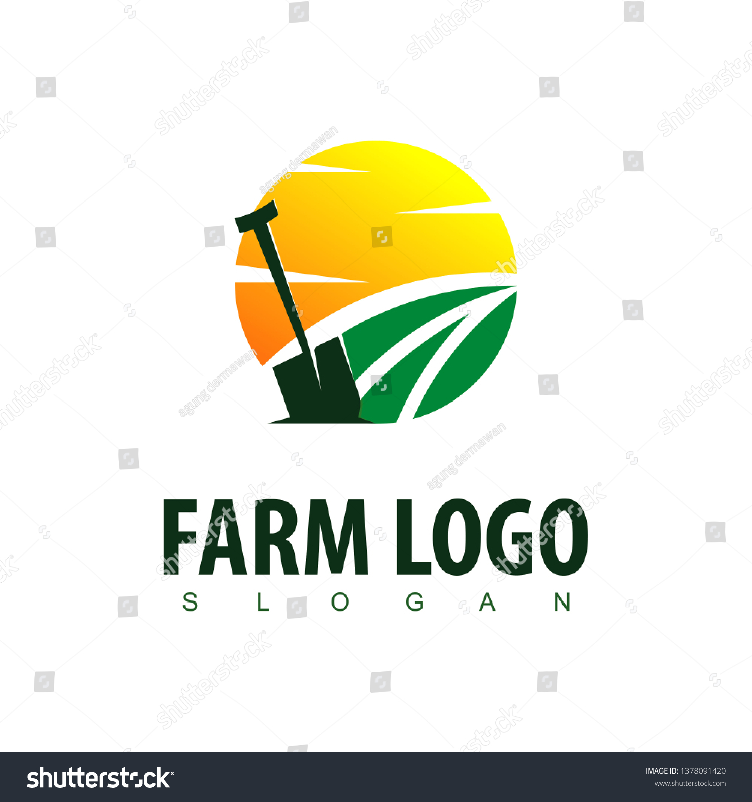Farm Logo Design Stock Vector (Royalty Free) 1378091420