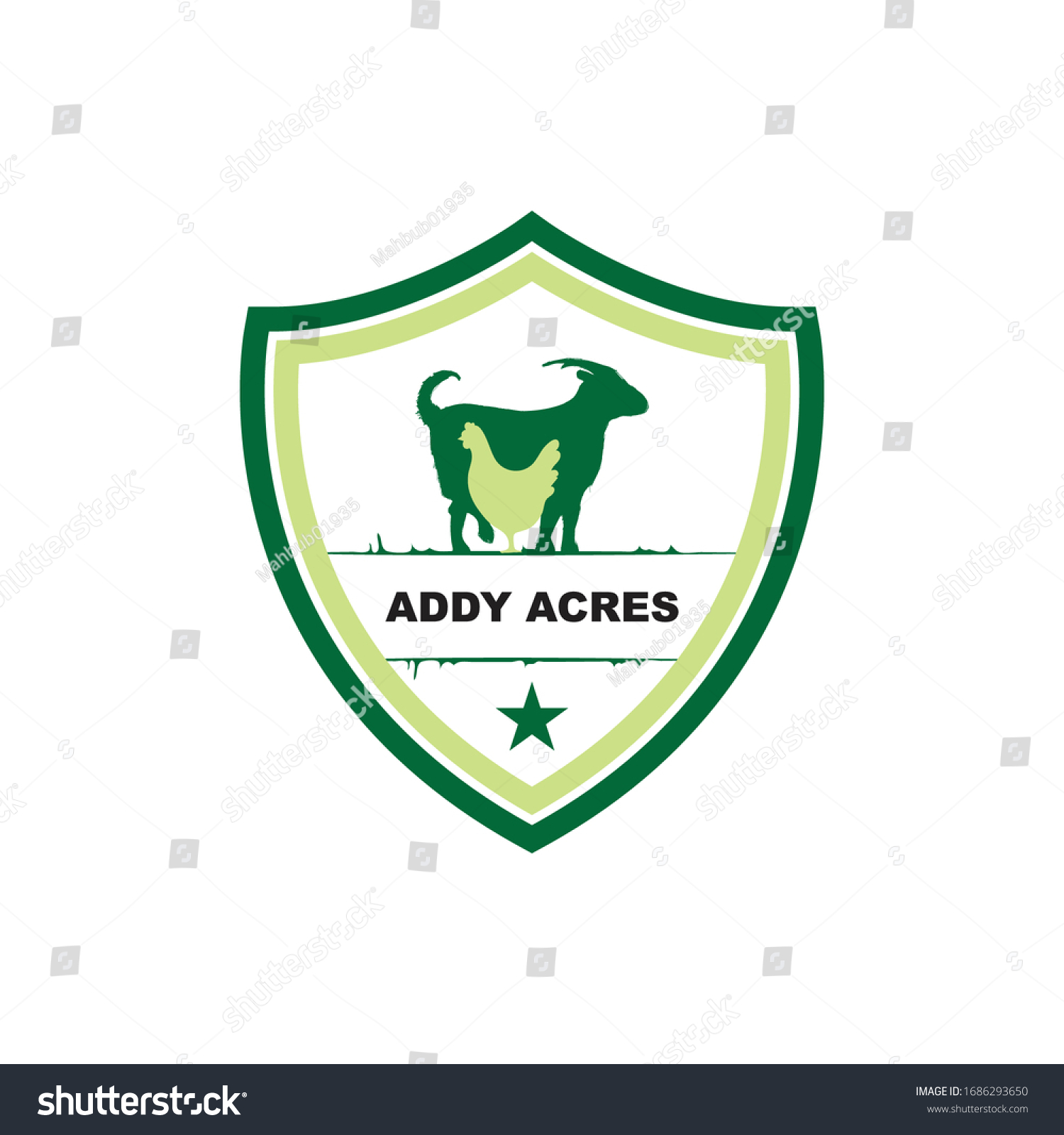 Farm Logo Design Template Shield Stock Vector (Royalty Free) 1686293650