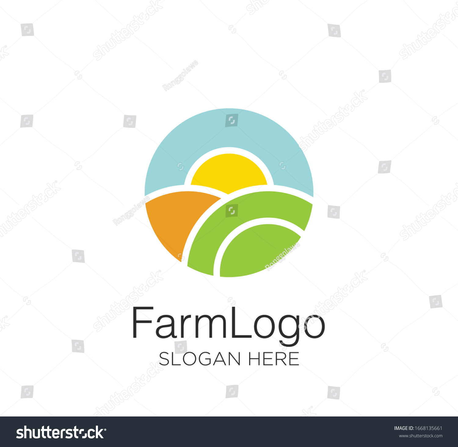 Farm Logo Vector Design Template Stock Vector (Royalty Free) 1668135661 ...