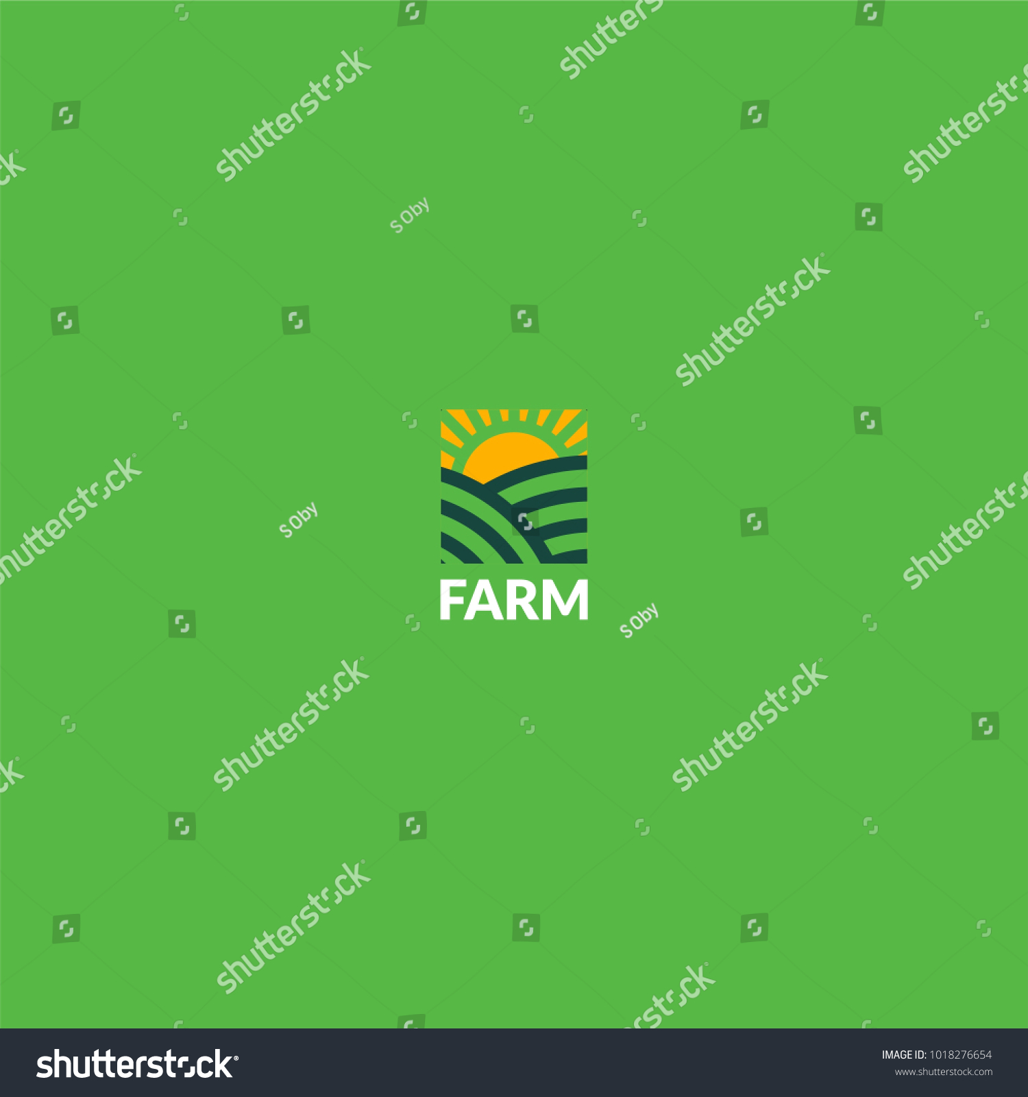 Farm Logo Square Style Stock Vector (Royalty Free) 1018276654 ...
