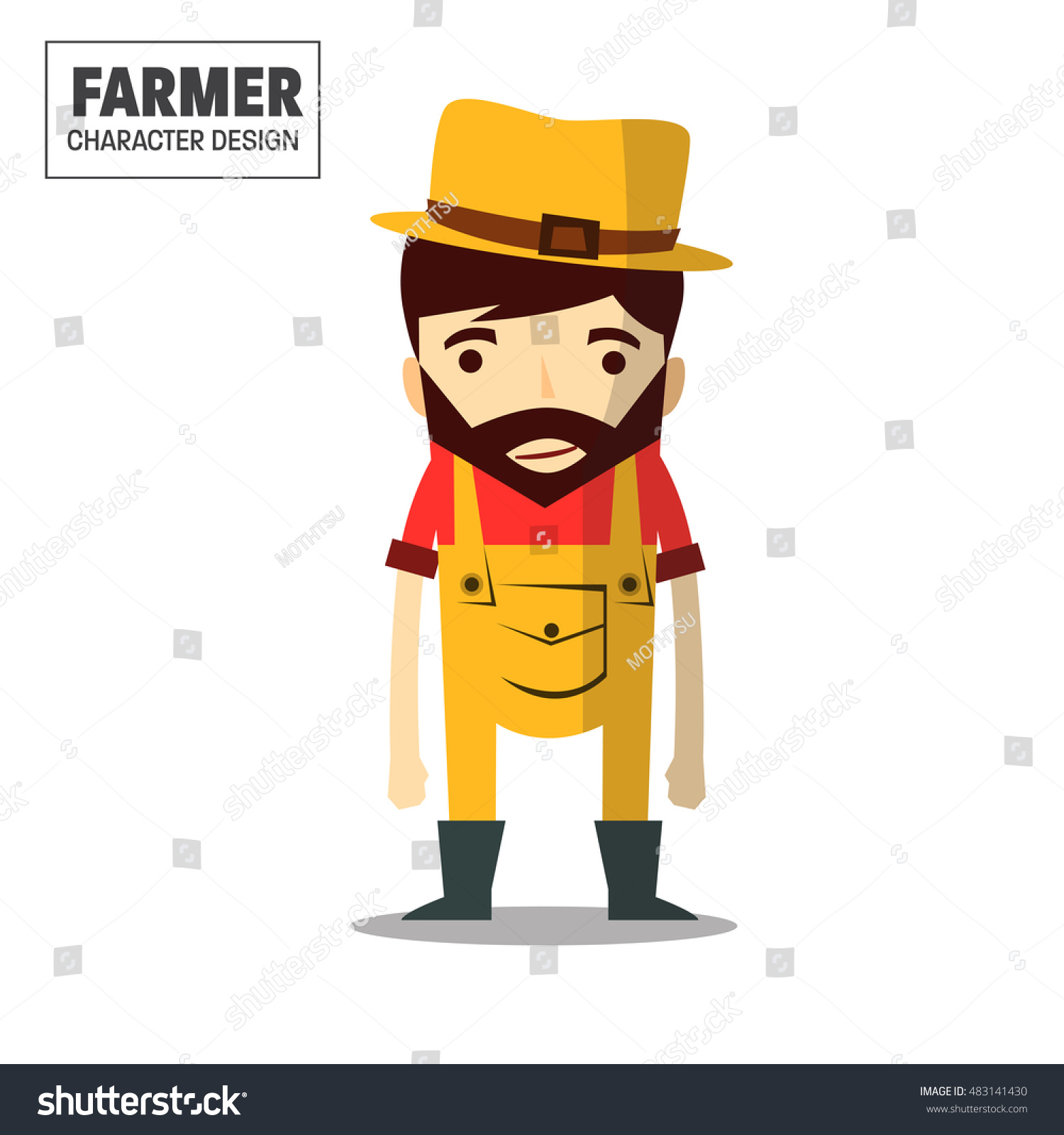 Farmer Character Design Vector Illustration Stock Vector (Royalty Free ...