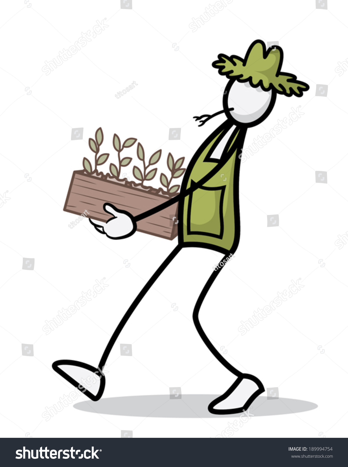 Farmer Stick Figure Working Stock Vector (Royalty Free) 189994754 ...
