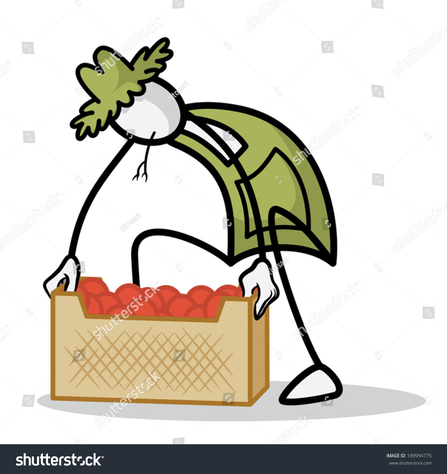 Farmer Stick Figure Working Stock Vector (Royalty Free) 189994775