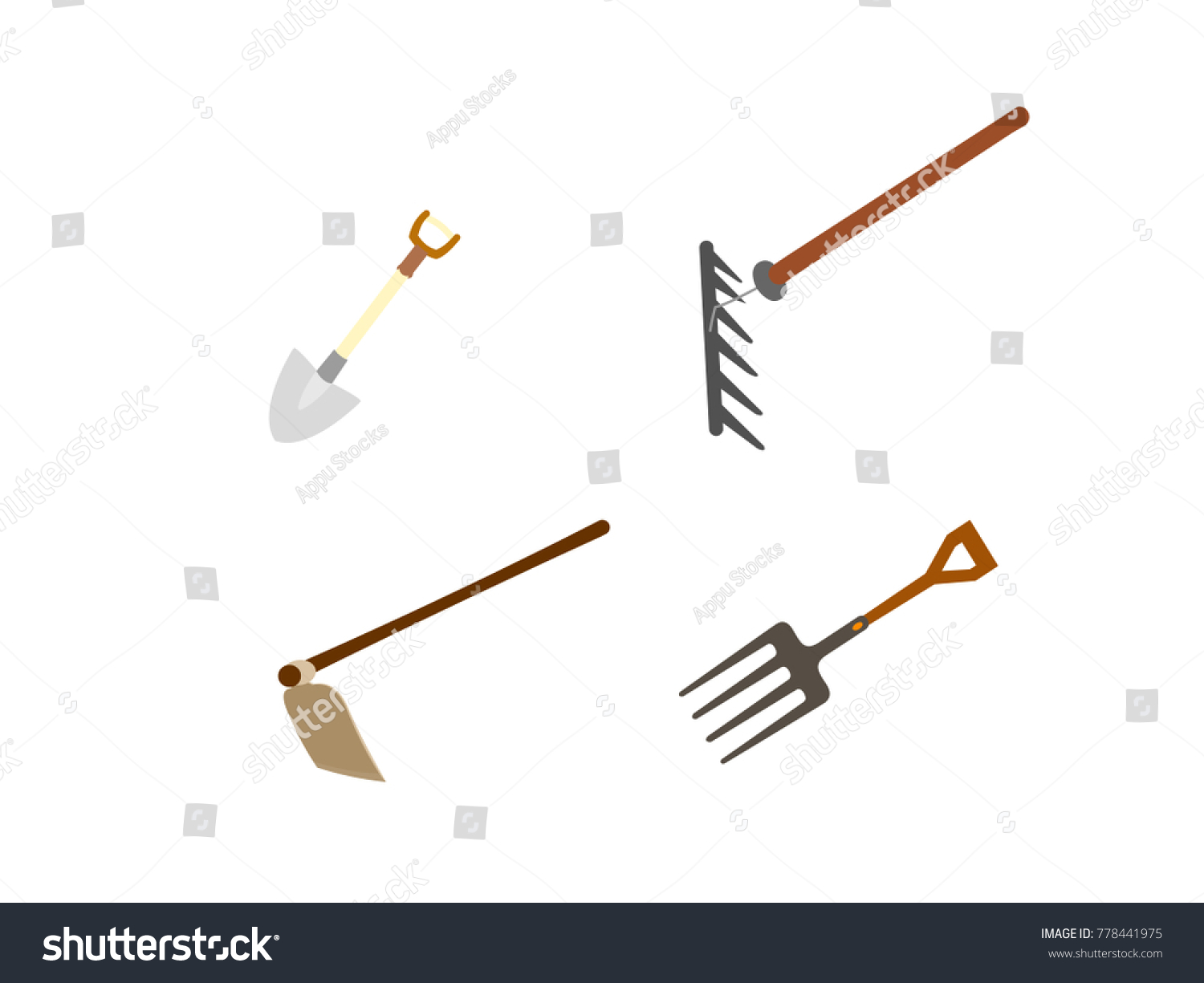Farmer Tools Cartoon Vector Image Stock Vector (Royalty Free) 778441975