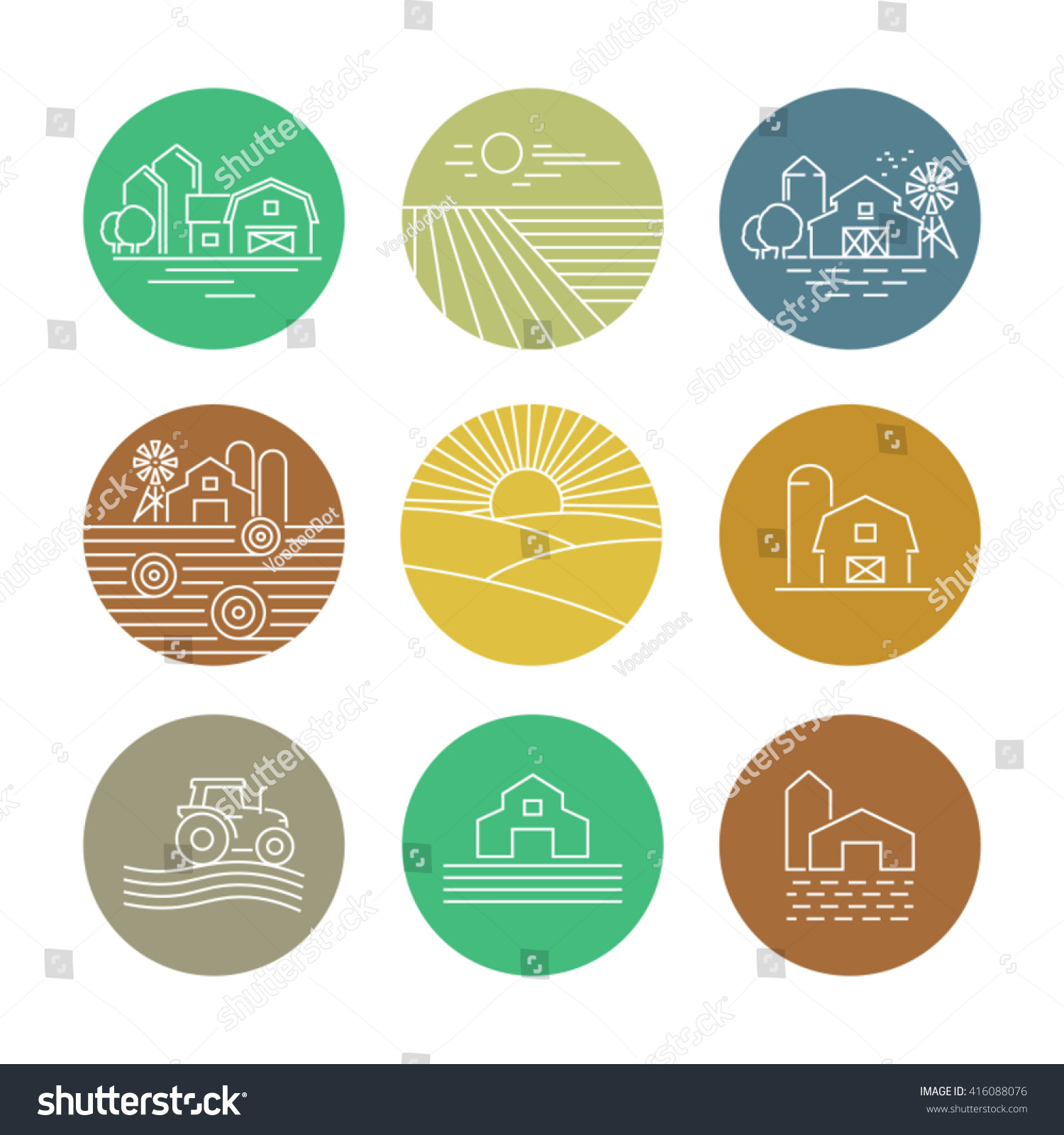 Farming Fields Vector Icons: เวกเตอร์สต็อก (ปลอดค่าลิขสิทธิ์) 416088076 ...