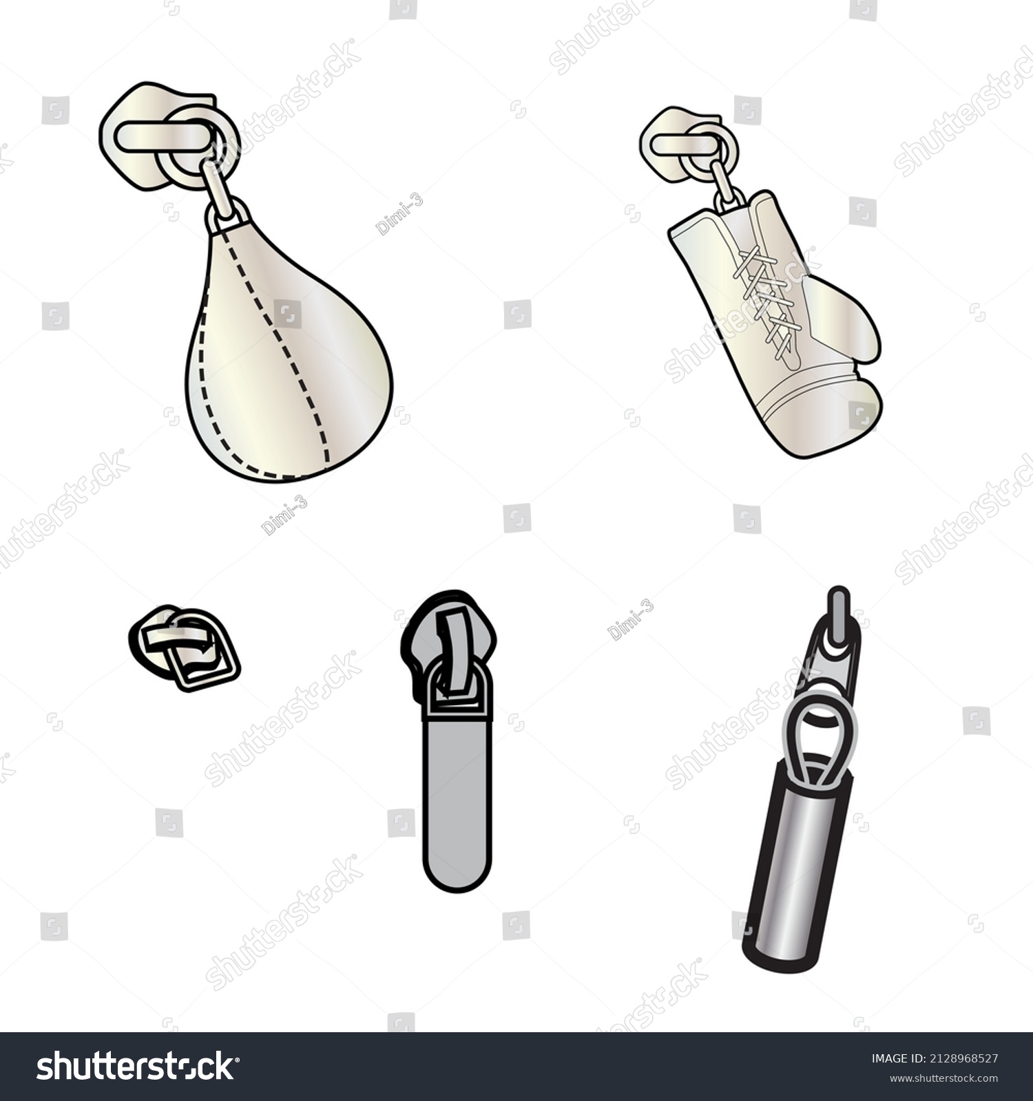 Fashion Elements Basic Zipper Vector Illustration Stock Vector (Royalty ...