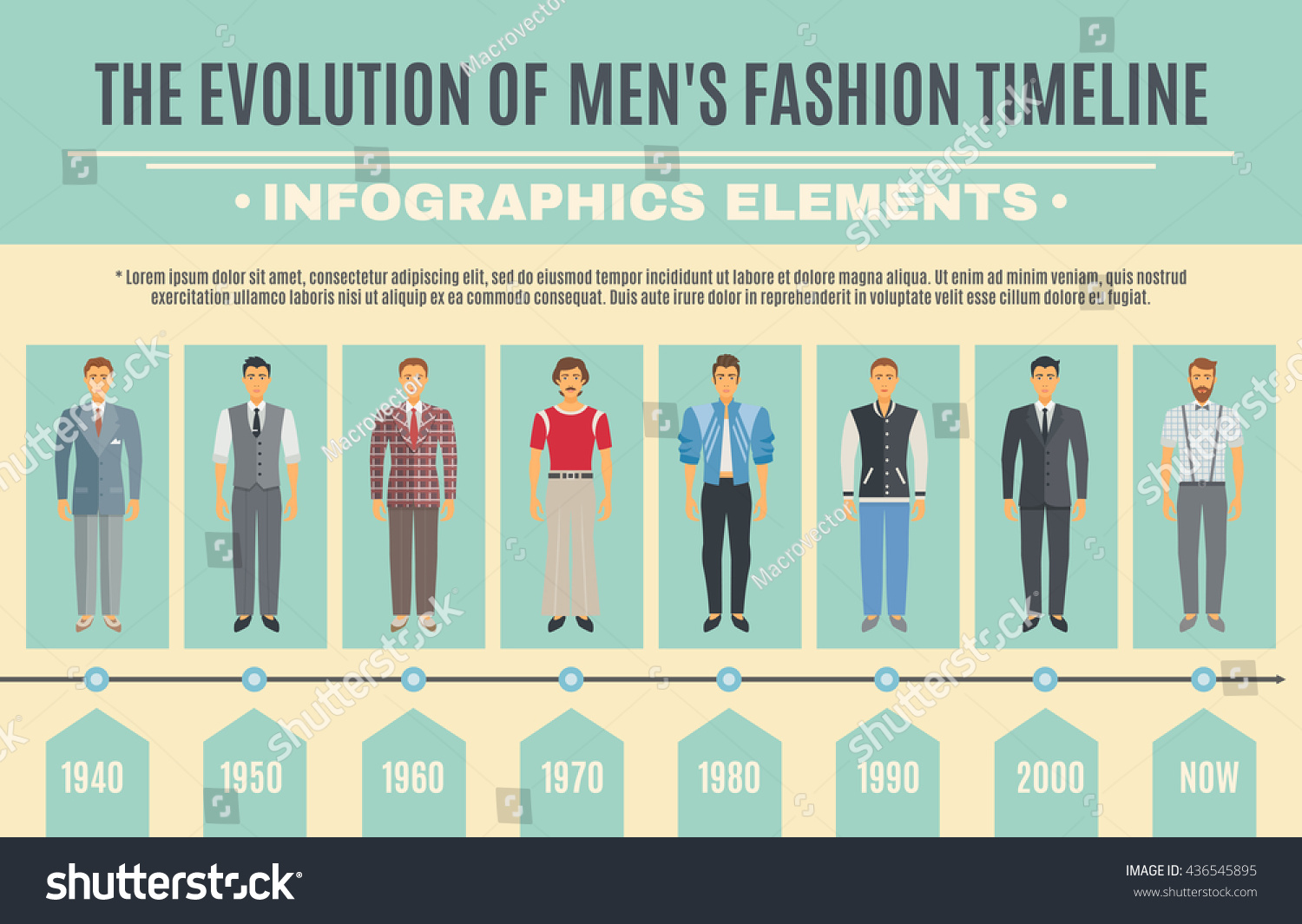 Fashion Evolution Infographic Timeline Flat Vector: เวกเตอร์สต็อก (ปลอด ...