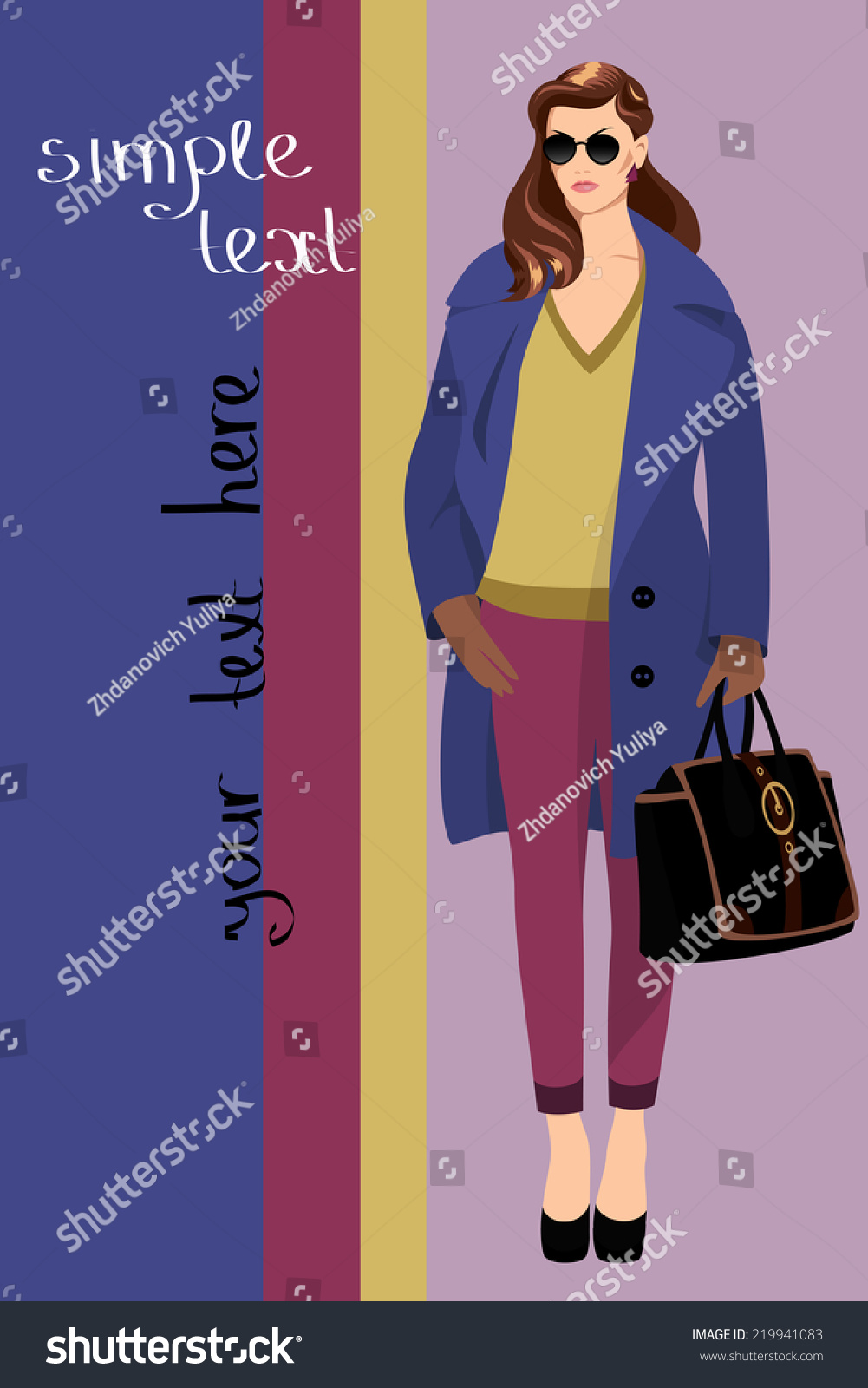 Fashion Model Vector Illustration: vector de stock (libre de regalías ...