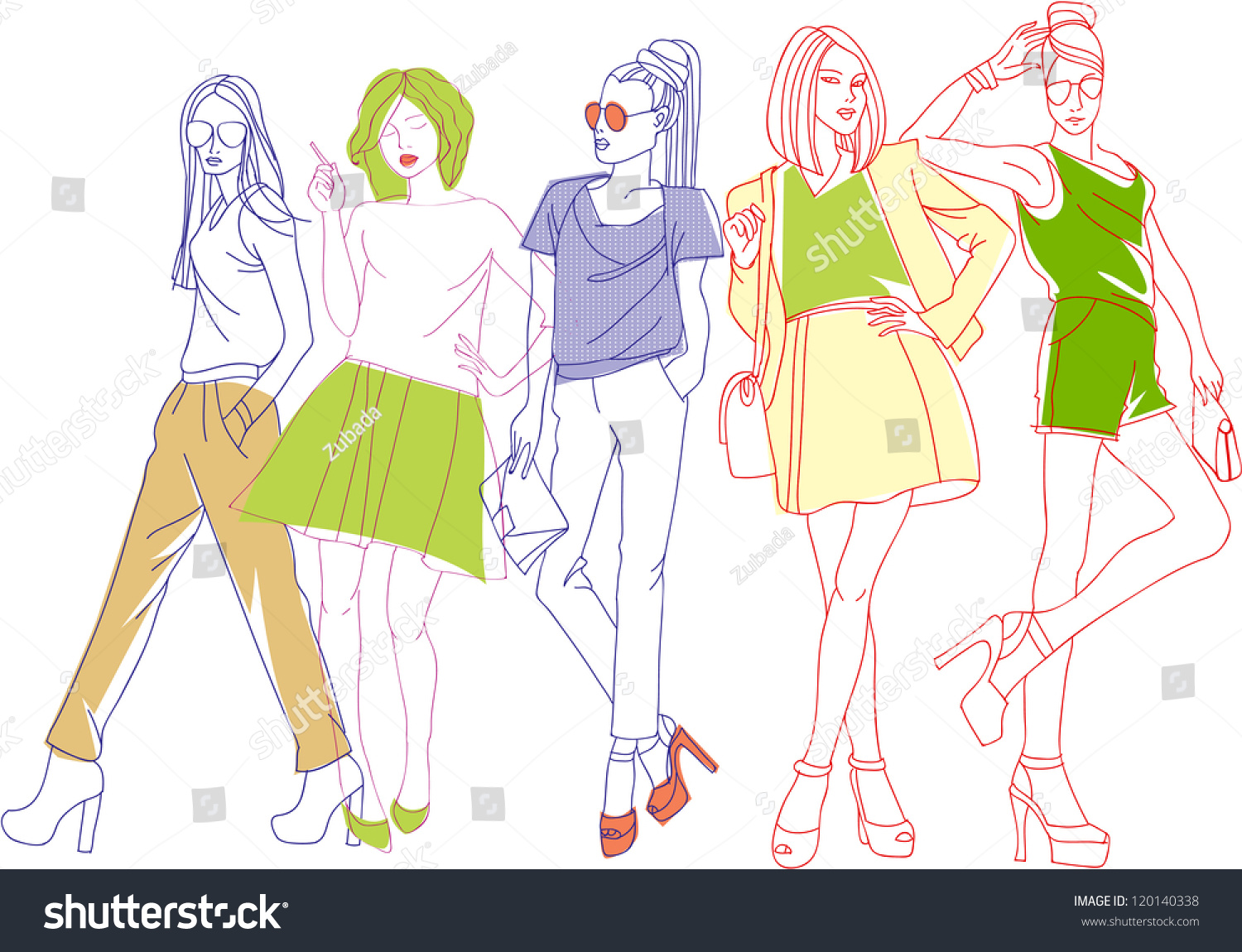 Fashion Models Stock Vector (Royalty Free) 120140338