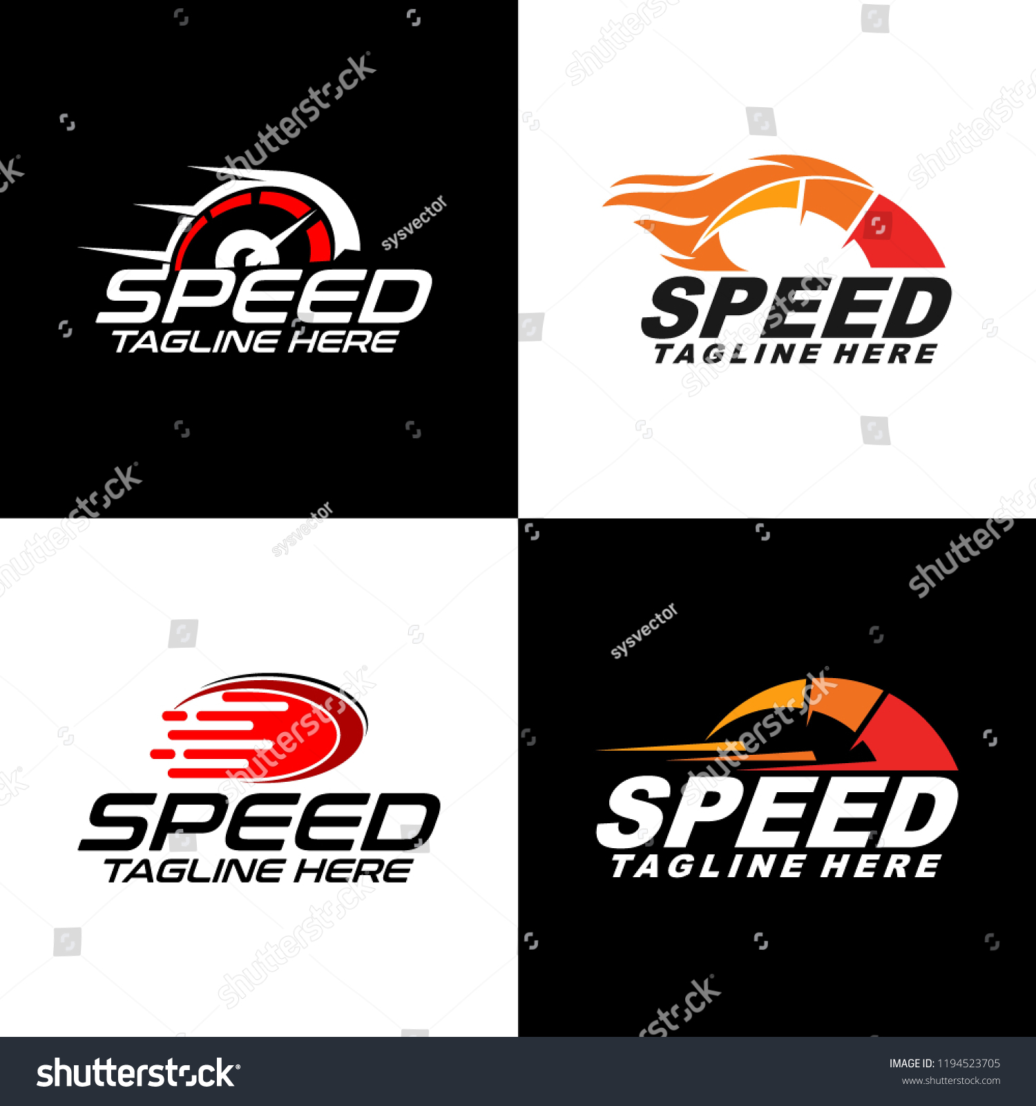 Fast Speed Set Logo Template Vector Stock Vector (Royalty Free ...