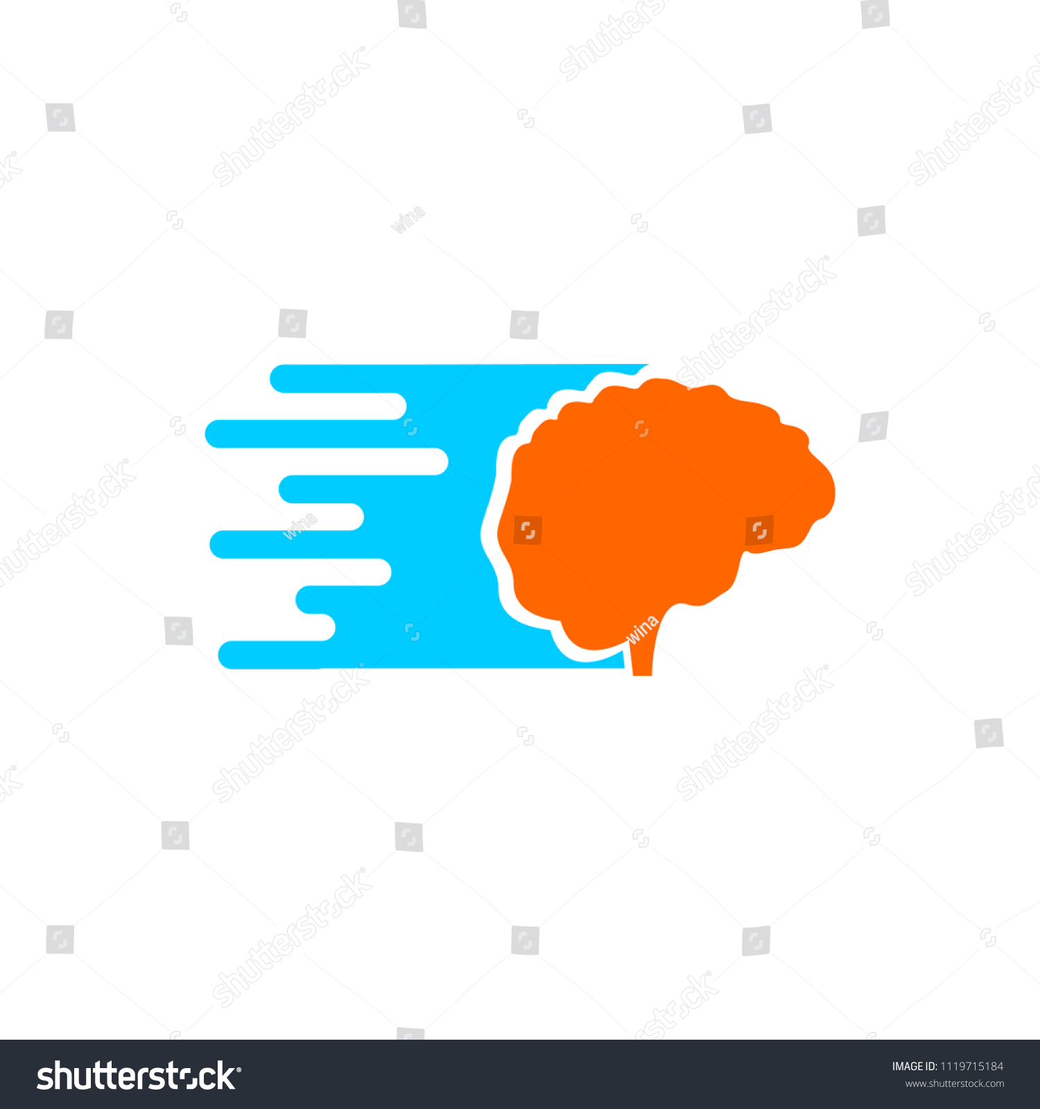 Fast Brain Icon Logo Design Element Stock Vector (Royalty Free) 1119715184