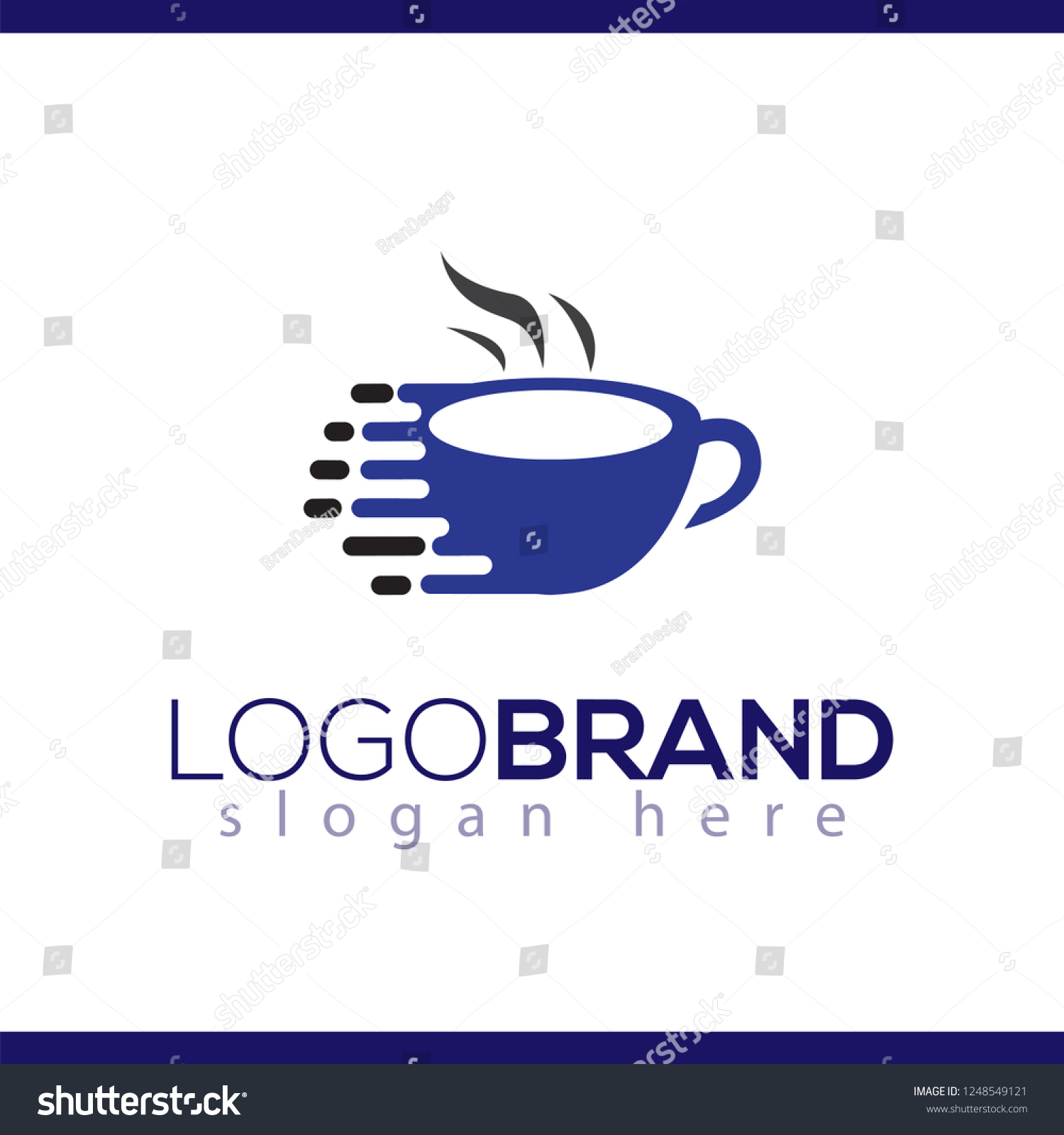 Fast Coffee Logo Icon Vector Template Stock Vector (Royalty Free ...