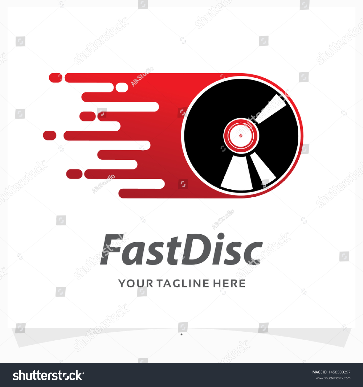 Fast Disc Logo Design Template Stock Vector (Royalty Free) 1458500297