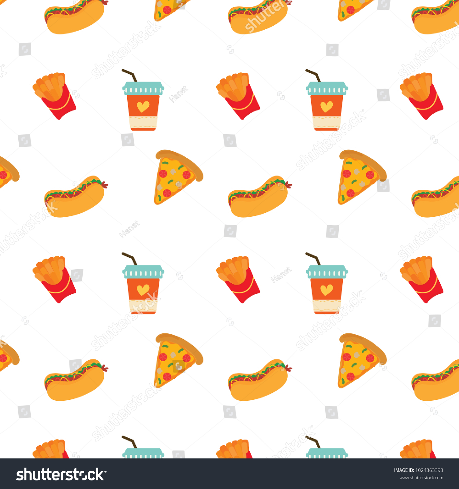 Fast Food Background Vector: เวกเตอร์สต็อก (ปลอดค่าลิขสิทธิ์ ...