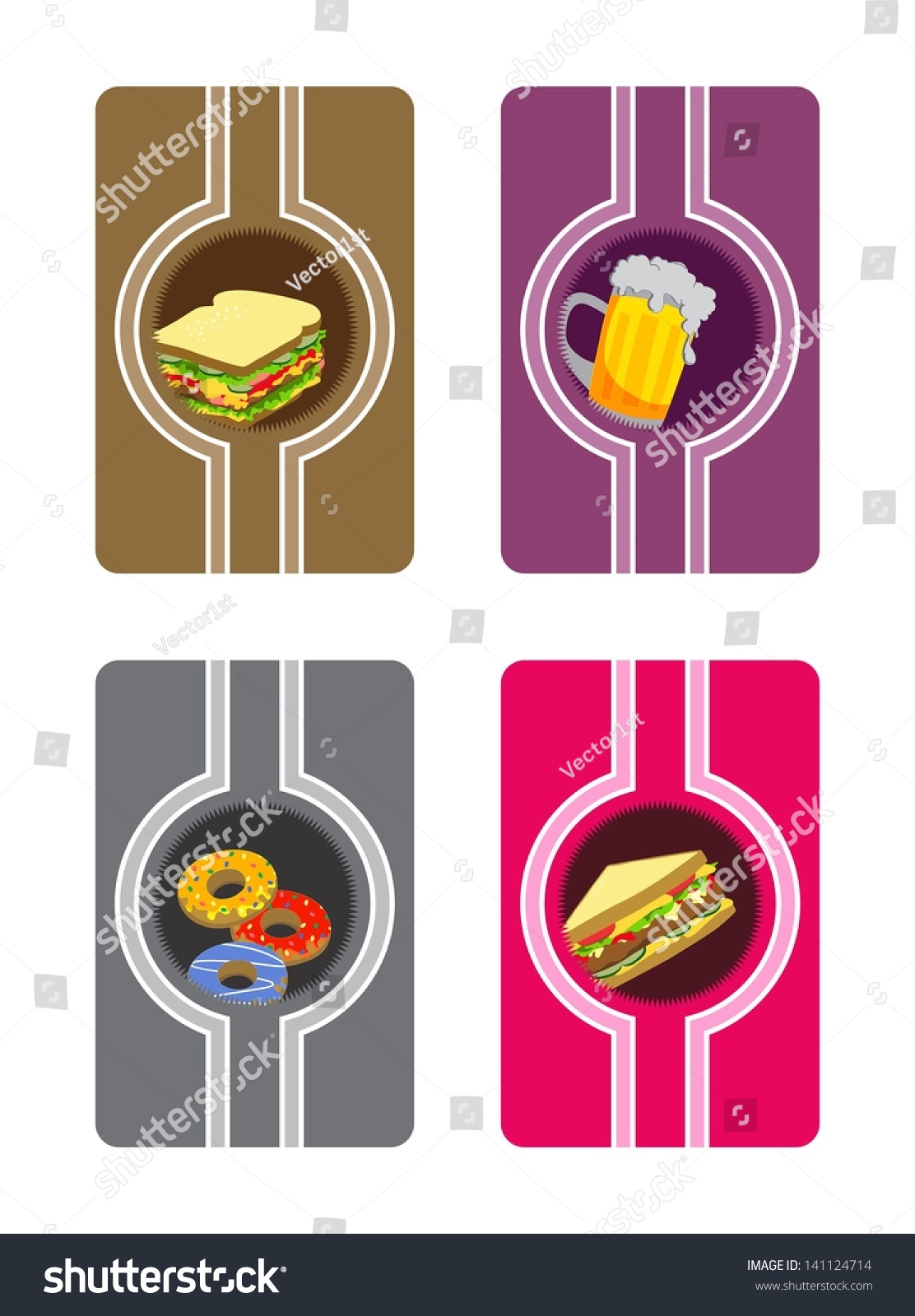 Fast Food Card Two Stock Vector (Royalty Free) 141124714 | Shutterstock