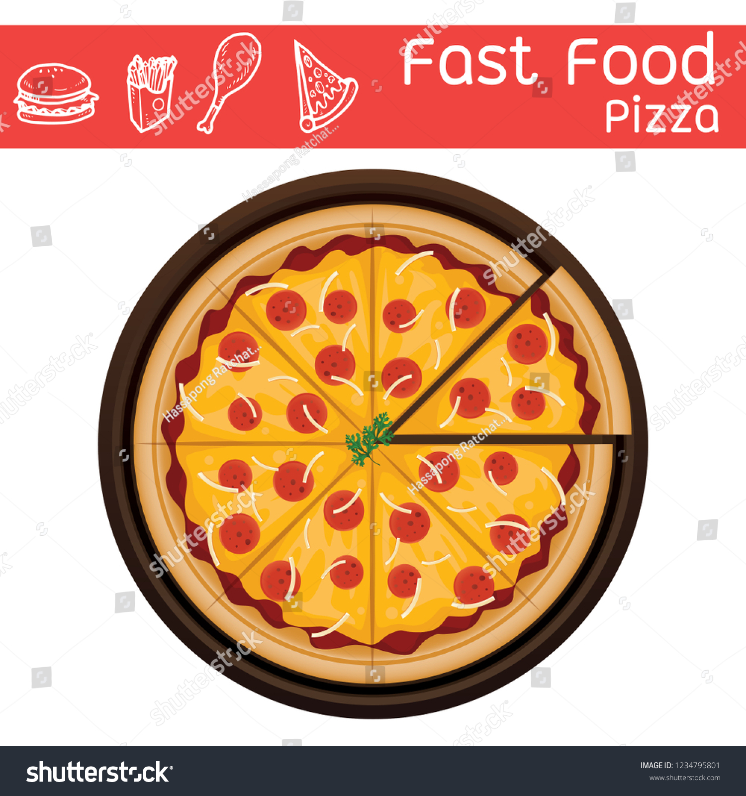 Fast Food Pizza Vector Stock Vector (Royalty Free) 1234795801