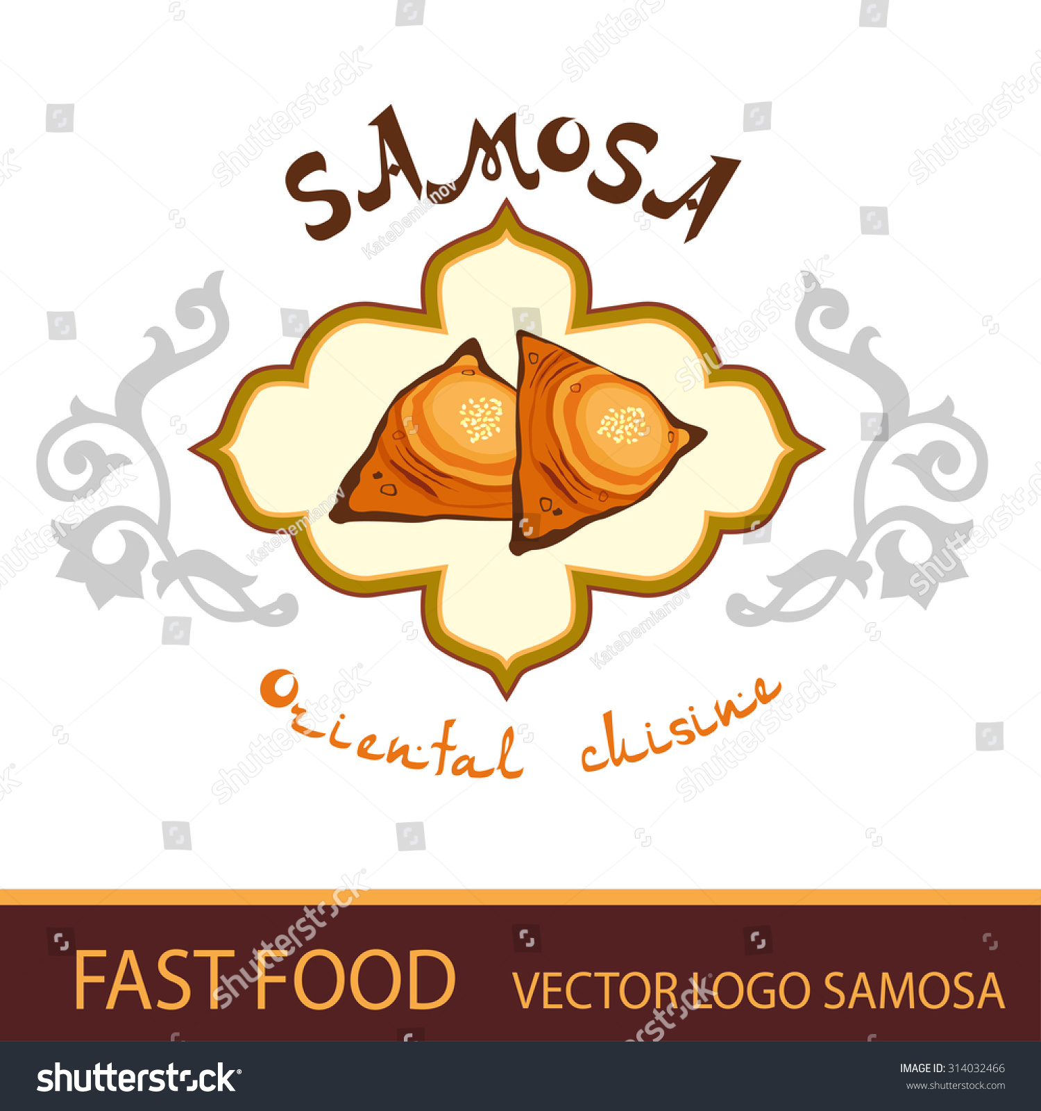 Vektor Stok Fast Food Vector Logo Samosa (Tanpa Royalti) 314032466 ...