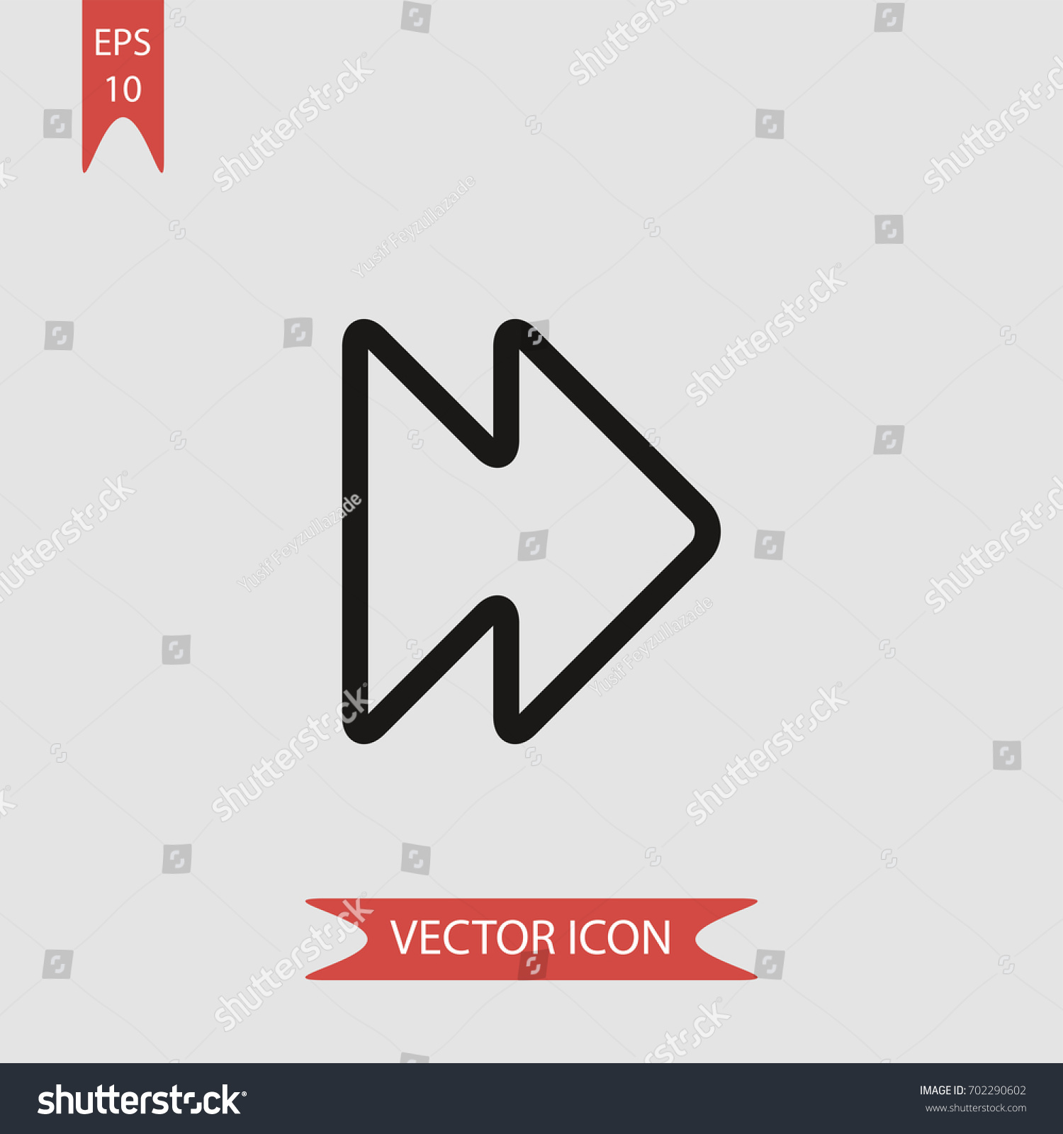 Fast Forward Arrow Vector Icon Illustration Stock Vector (Royalty Free ...
