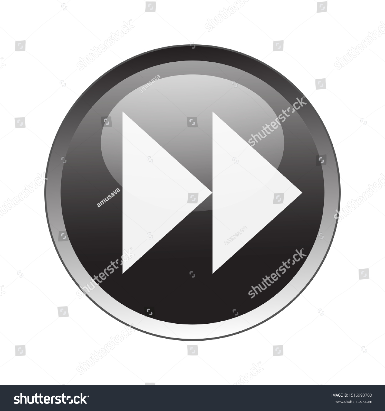 Fast Forward Button Icon Vector Design: vector de stock (libre de ...