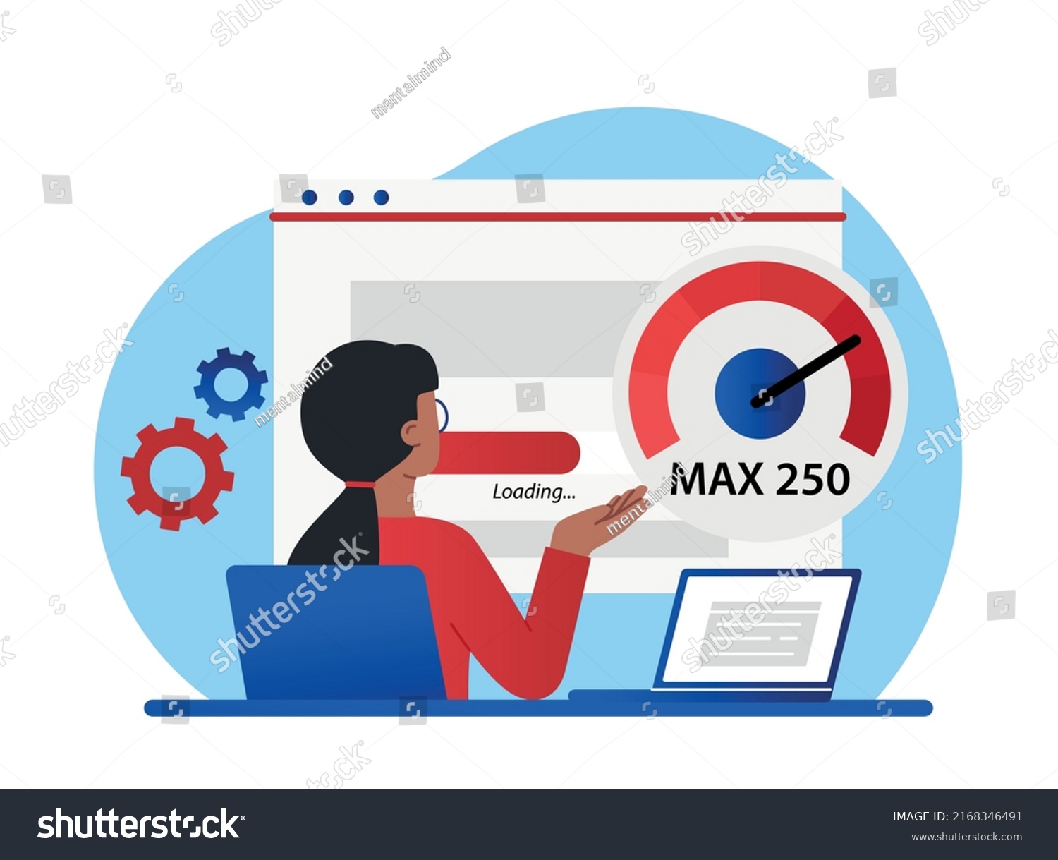 Fast Loading Concept Girl Programmer Optimizes Stock Vector Royalty Free 2168346491 Shutterstock