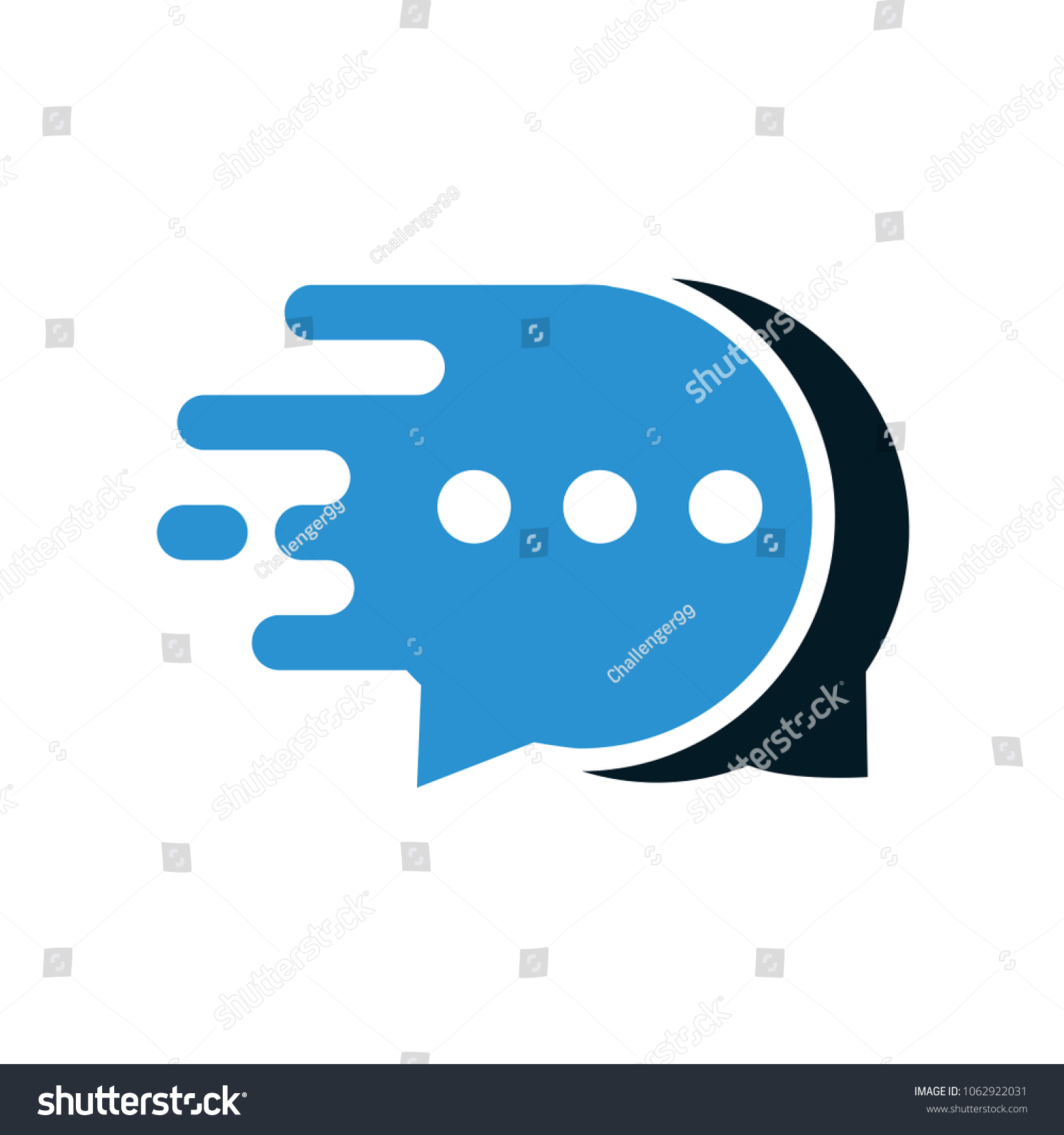 Fast Message Icon Logo Design Template Stock Vector (Royalty Free ...